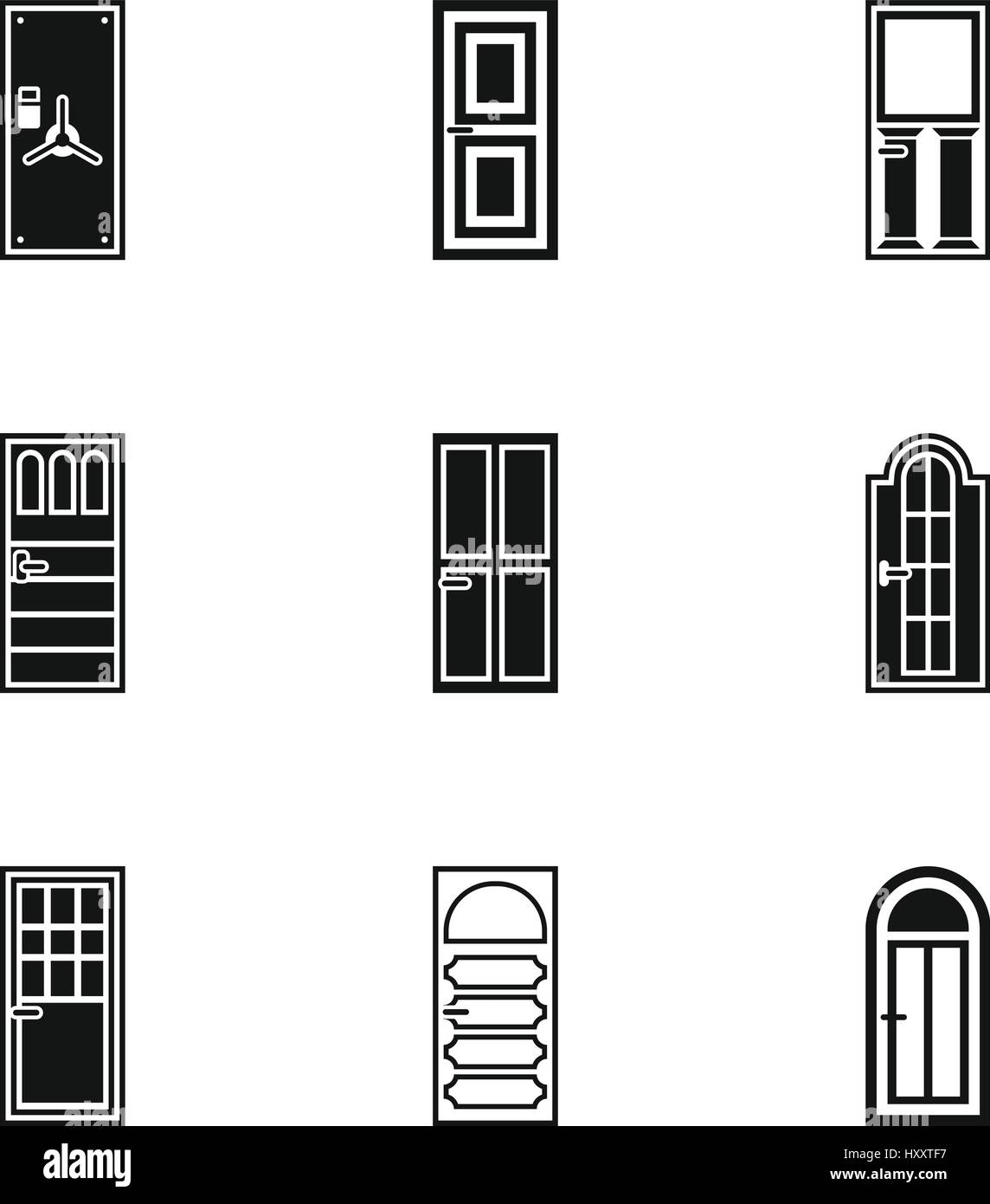 Security doors icons set, simple style Stock Vector Image & Art - Alamy