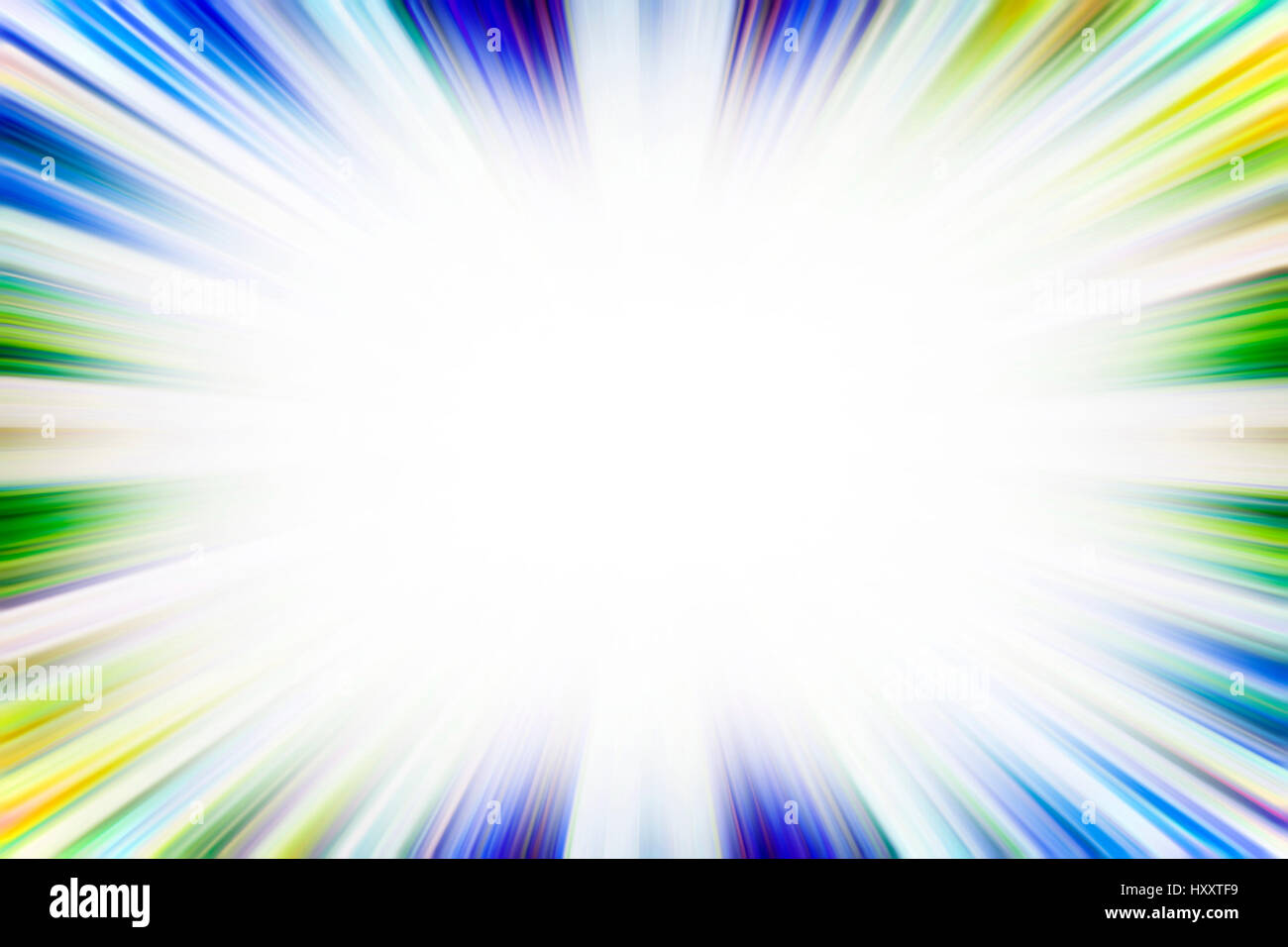 Colourful starburst explosion border with a white copy space centre ...