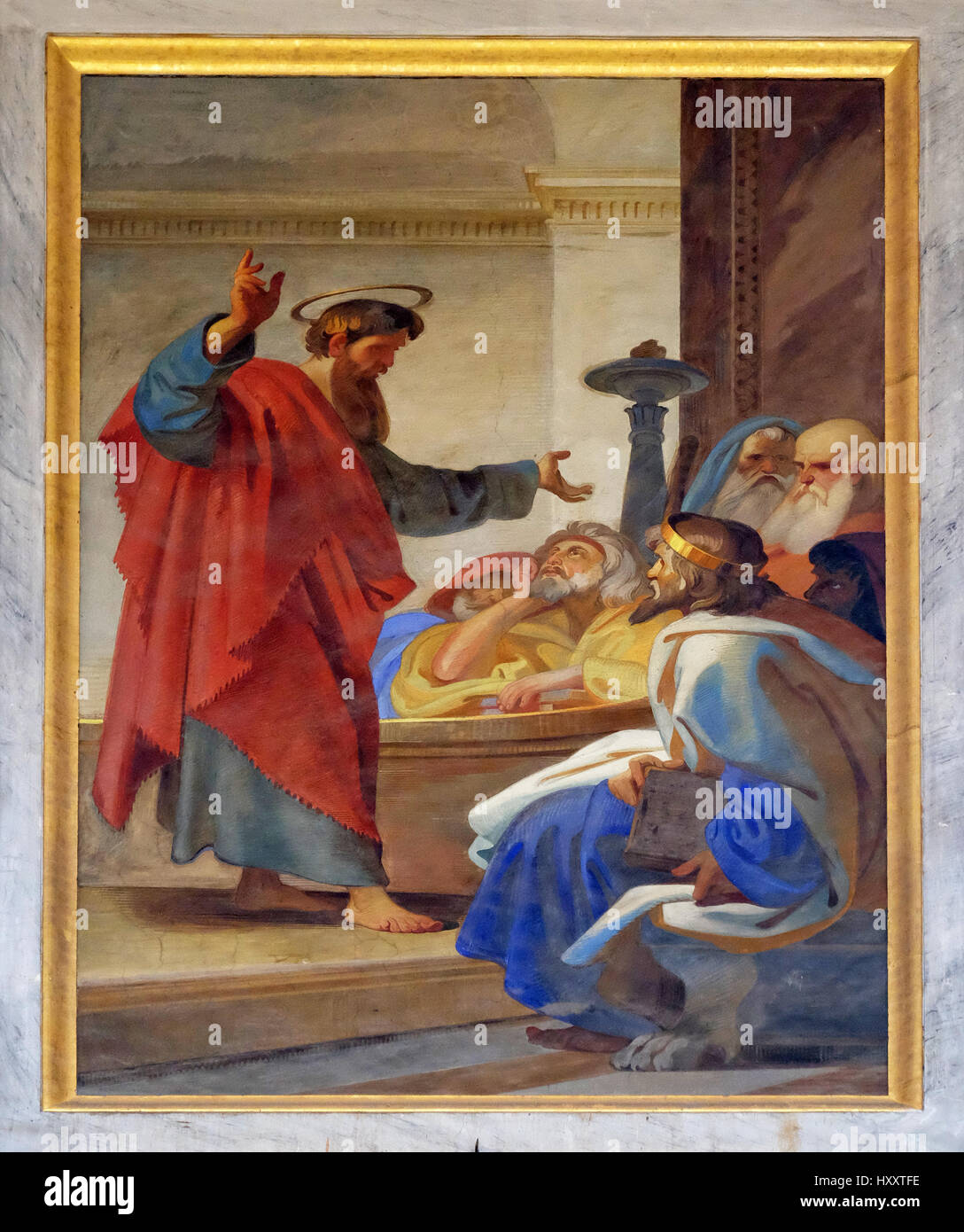 The fresco with the image of the life of St. Paul: Paul Agrees to Take ...