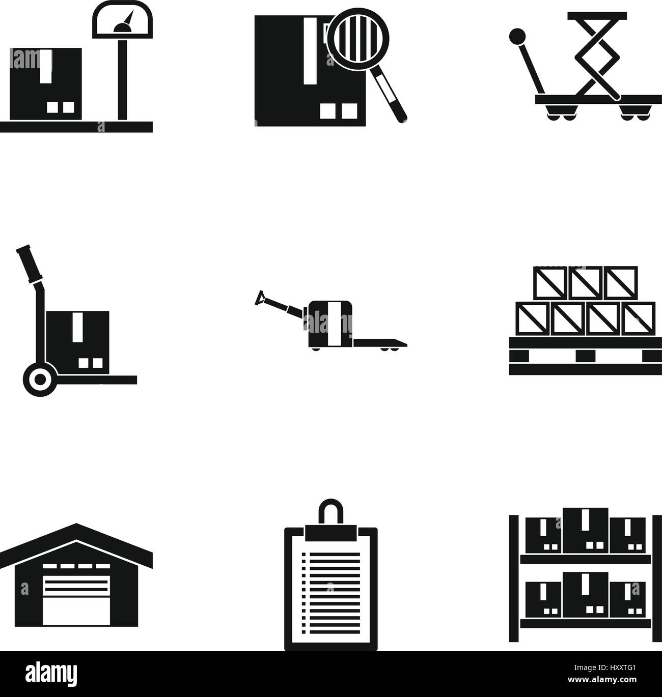 Warehouse icons set, simple style Stock Vector Image & Art - Alamy