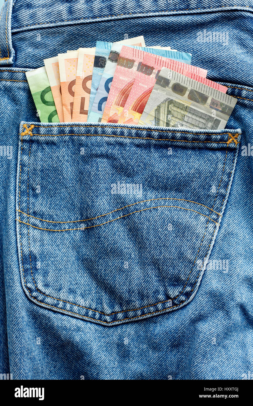 100 euro notes in pocket hi-res stock photography and images - Alamy
