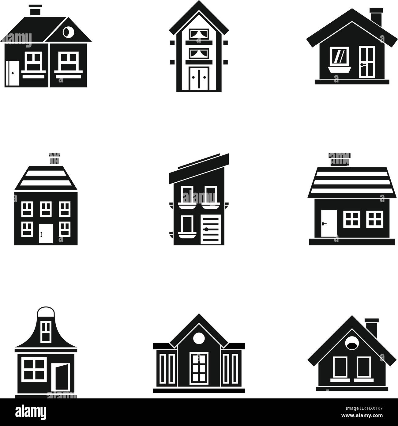 Habitation icons set, simple style Stock Vector Image & Art - Alamy