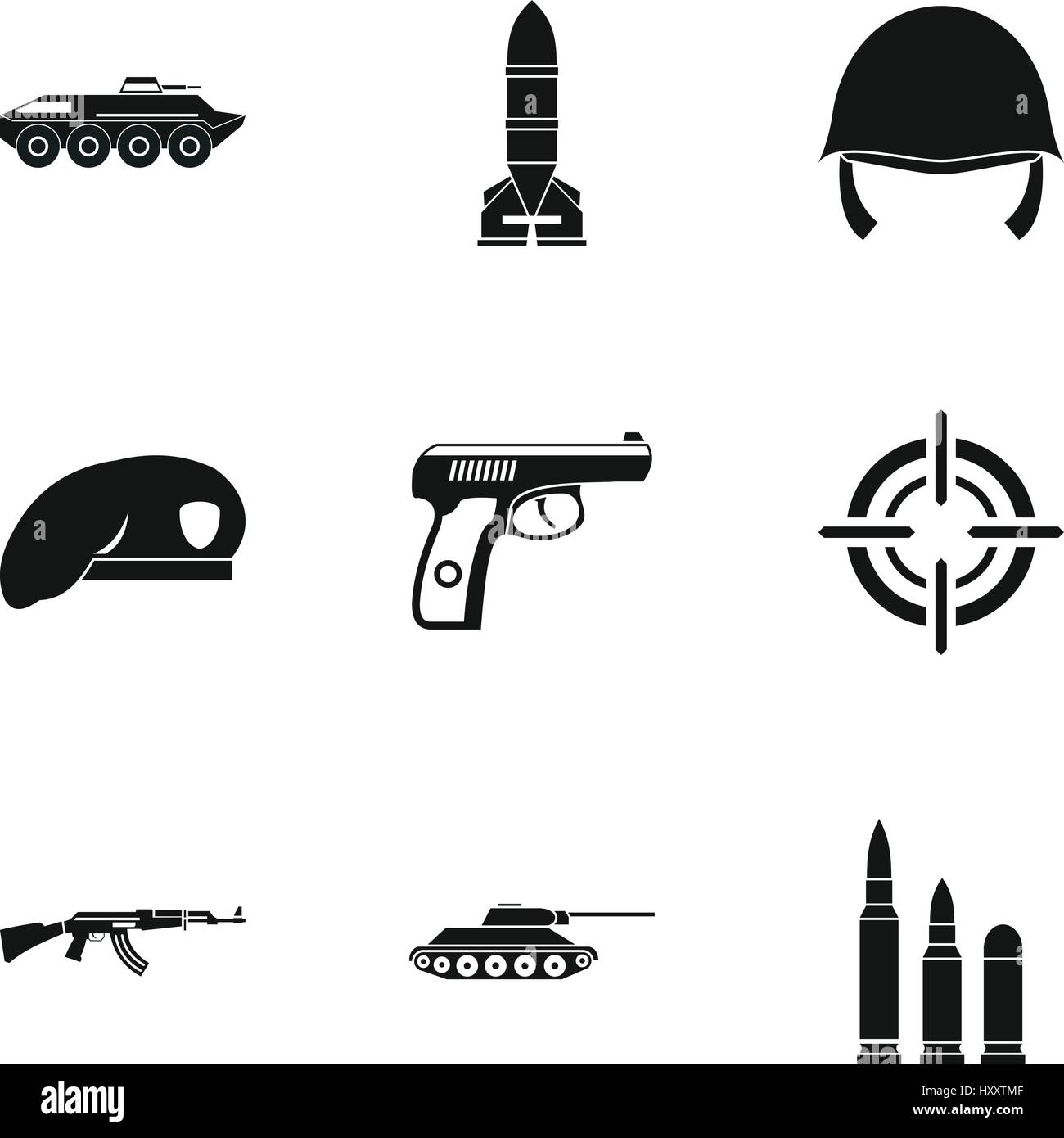 Weapons icons set, simple style Stock Vector Image & Art - Alamy