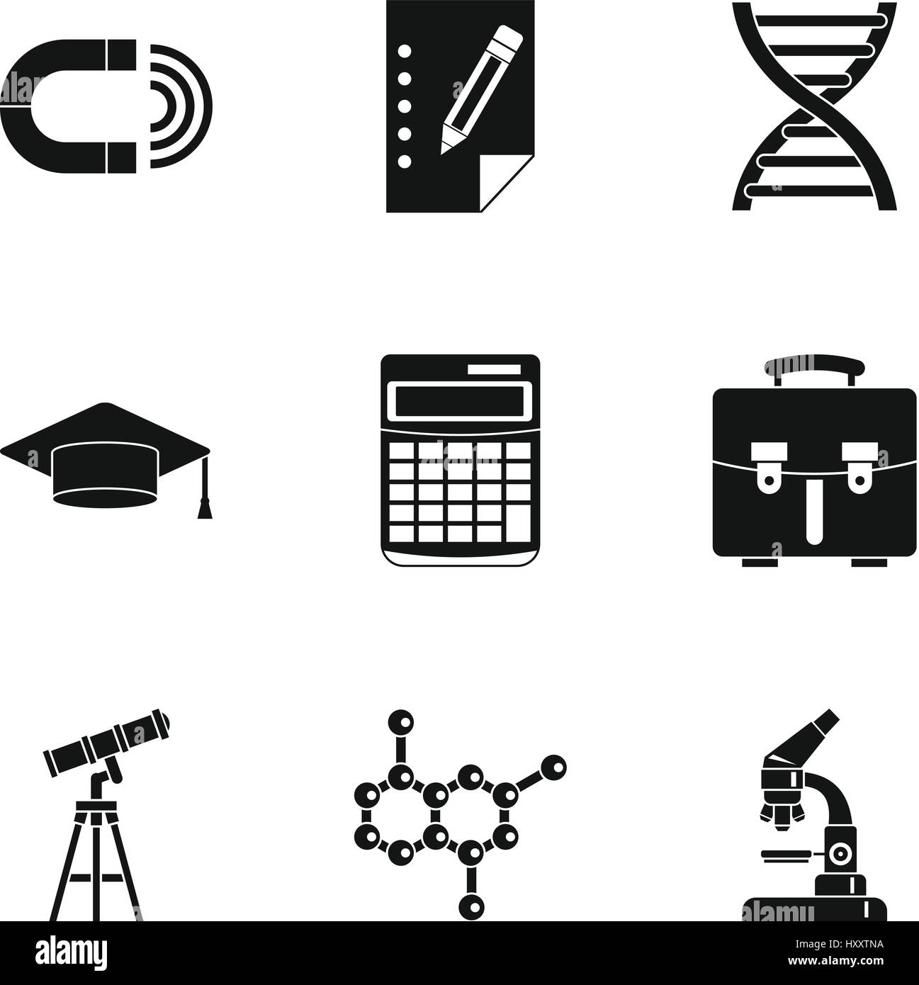 Study icons set, simple style Stock Vector Image & Art - Alamy
