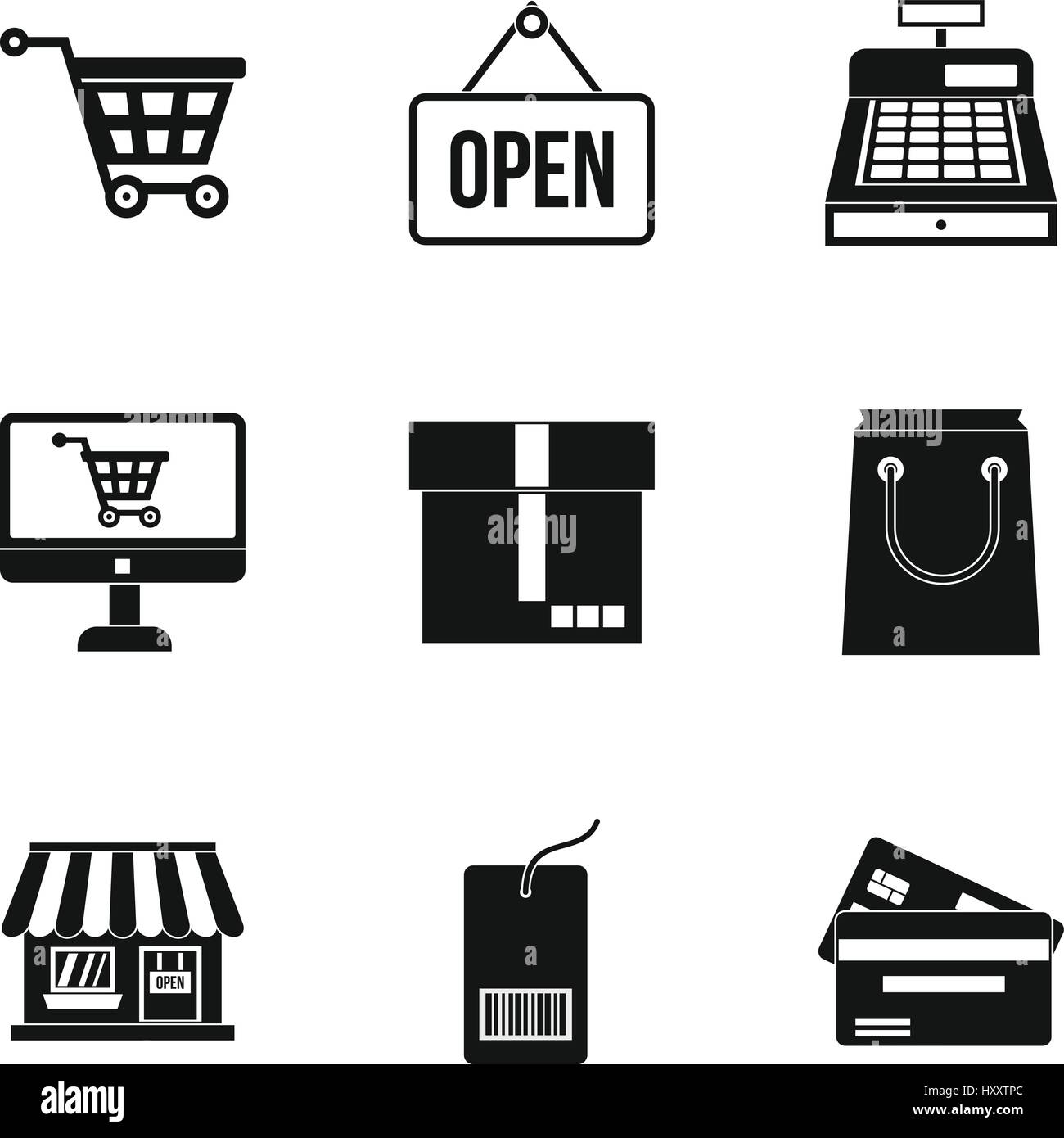 Shopping icons set, simple style Stock Vector Image & Art - Alamy