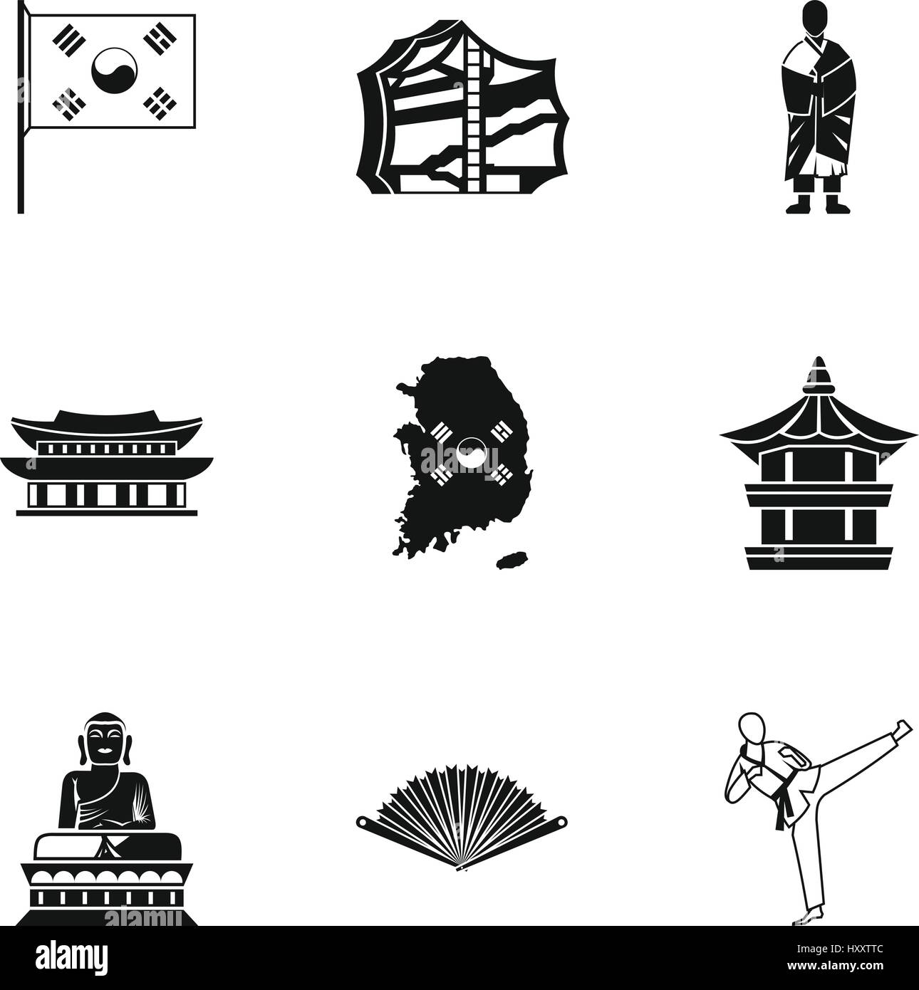 South Korea icons set, simple style Stock Vector Image & Art - Alamy