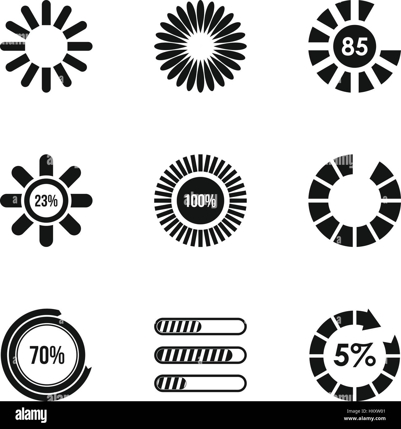 Download icons set, simple style Stock Vector Image & Art - Alamy