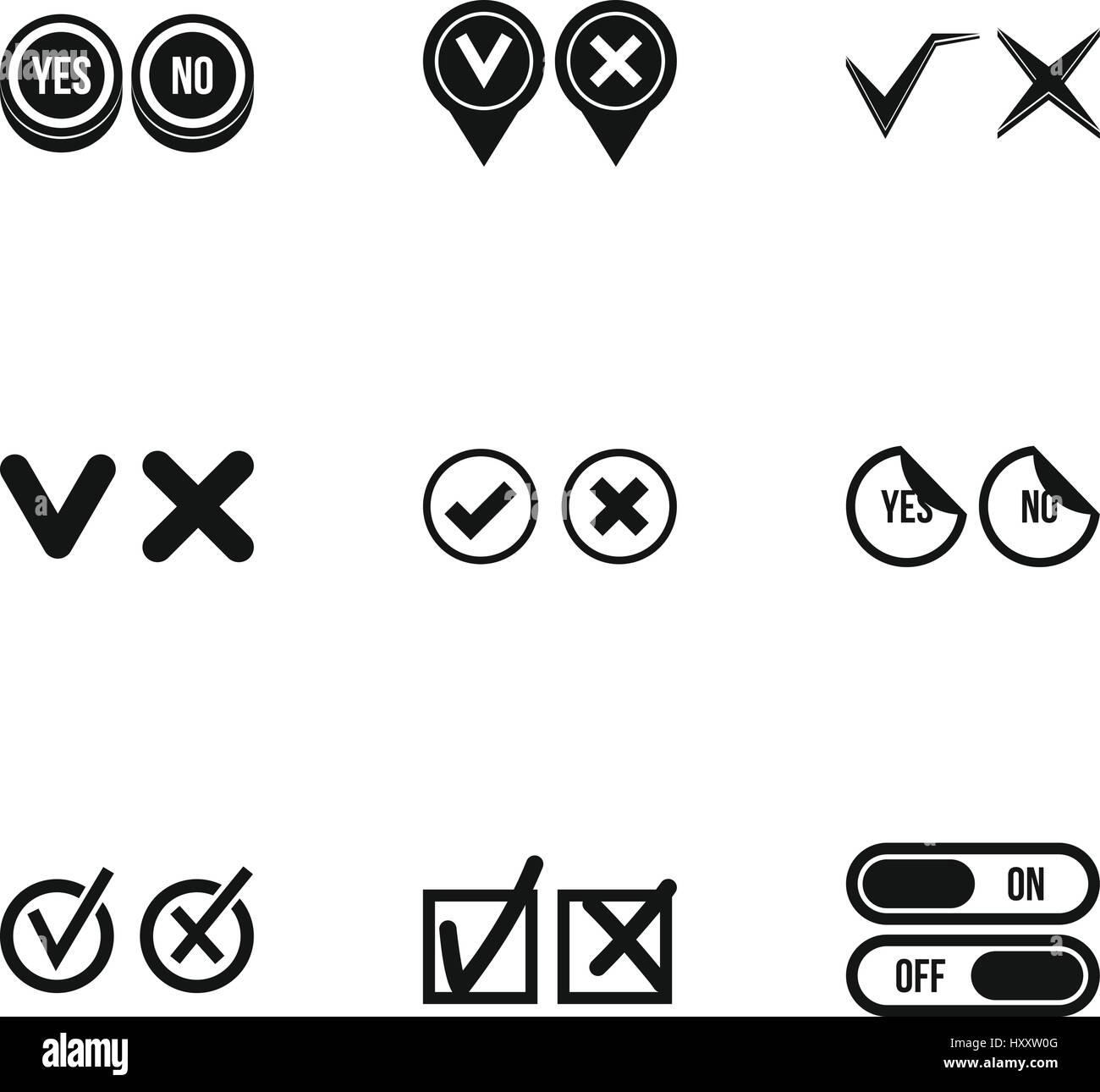 Choice icons set, simple style Stock Vector Image & Art - Alamy