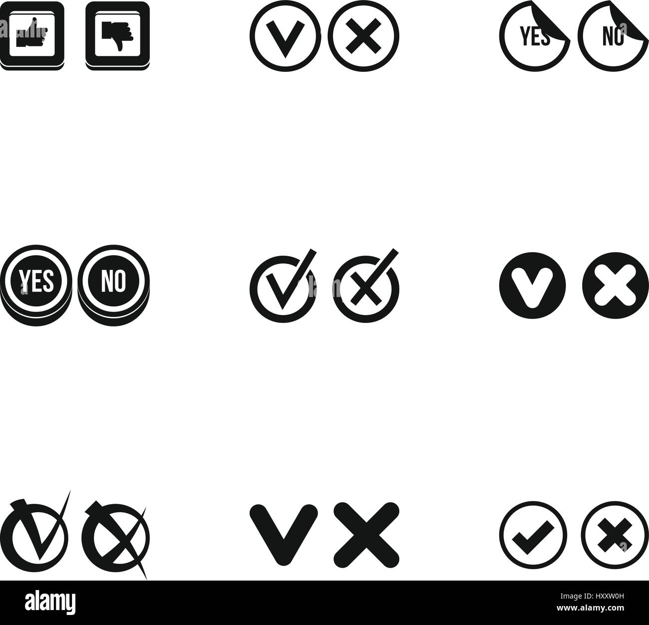 Tick icons set, simple style Stock Vector Image & Art - Alamy