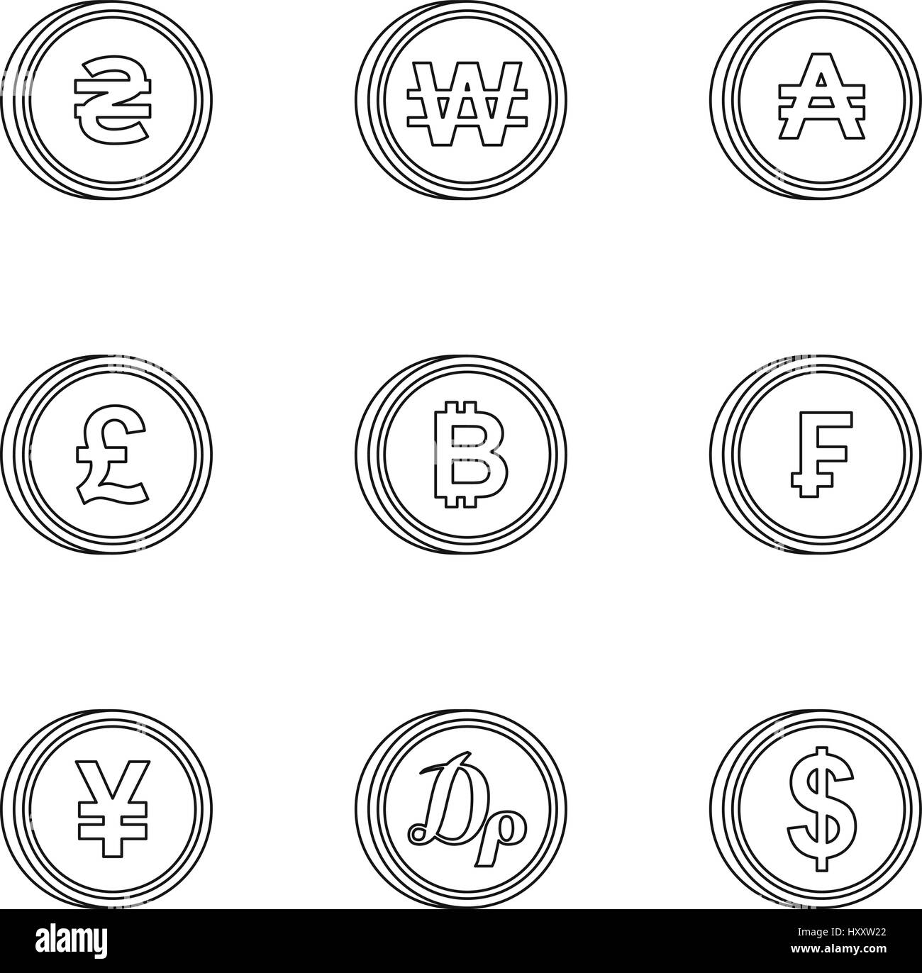 Finance icons set, outline style Stock Vector Image & Art - Alamy