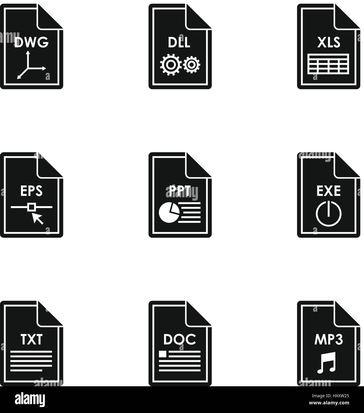 Files icons set, simple style Stock Vector Image & Art - Alamy