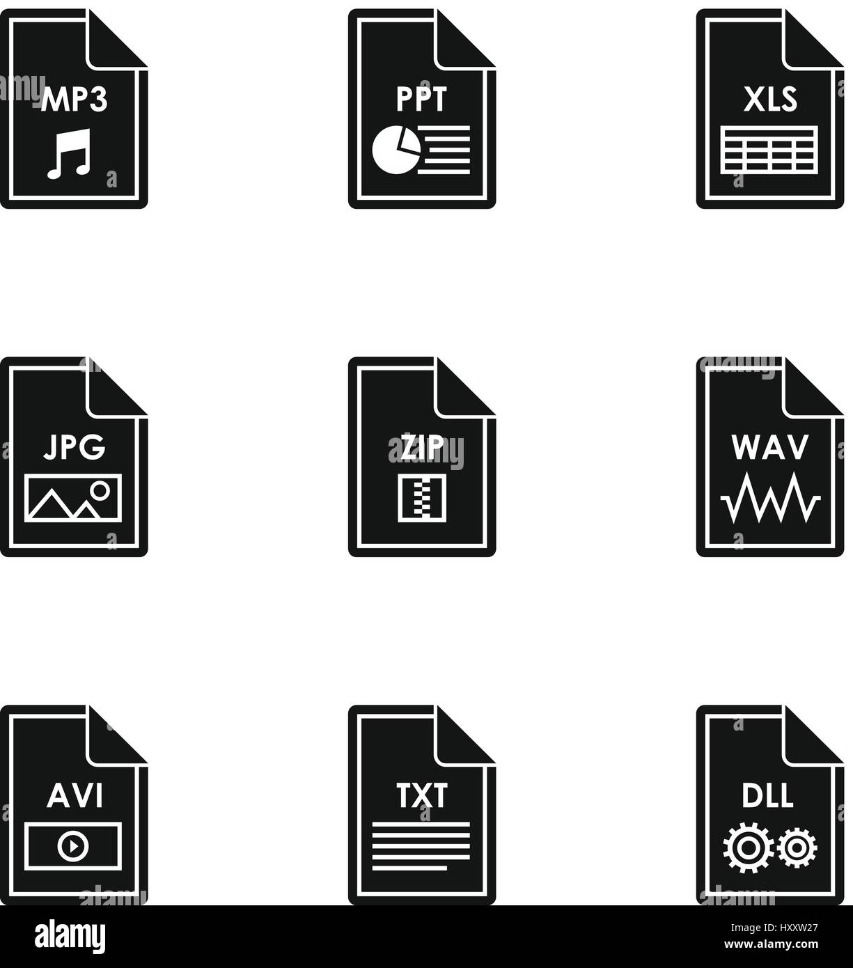 Documents icons set, simple style Stock Vector Image & Art - Alamy