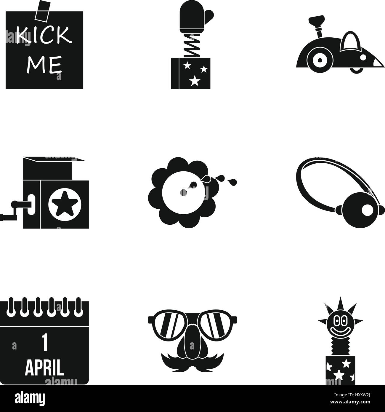 Joke icons set, simple style Stock Vector Image & Art - Alamy