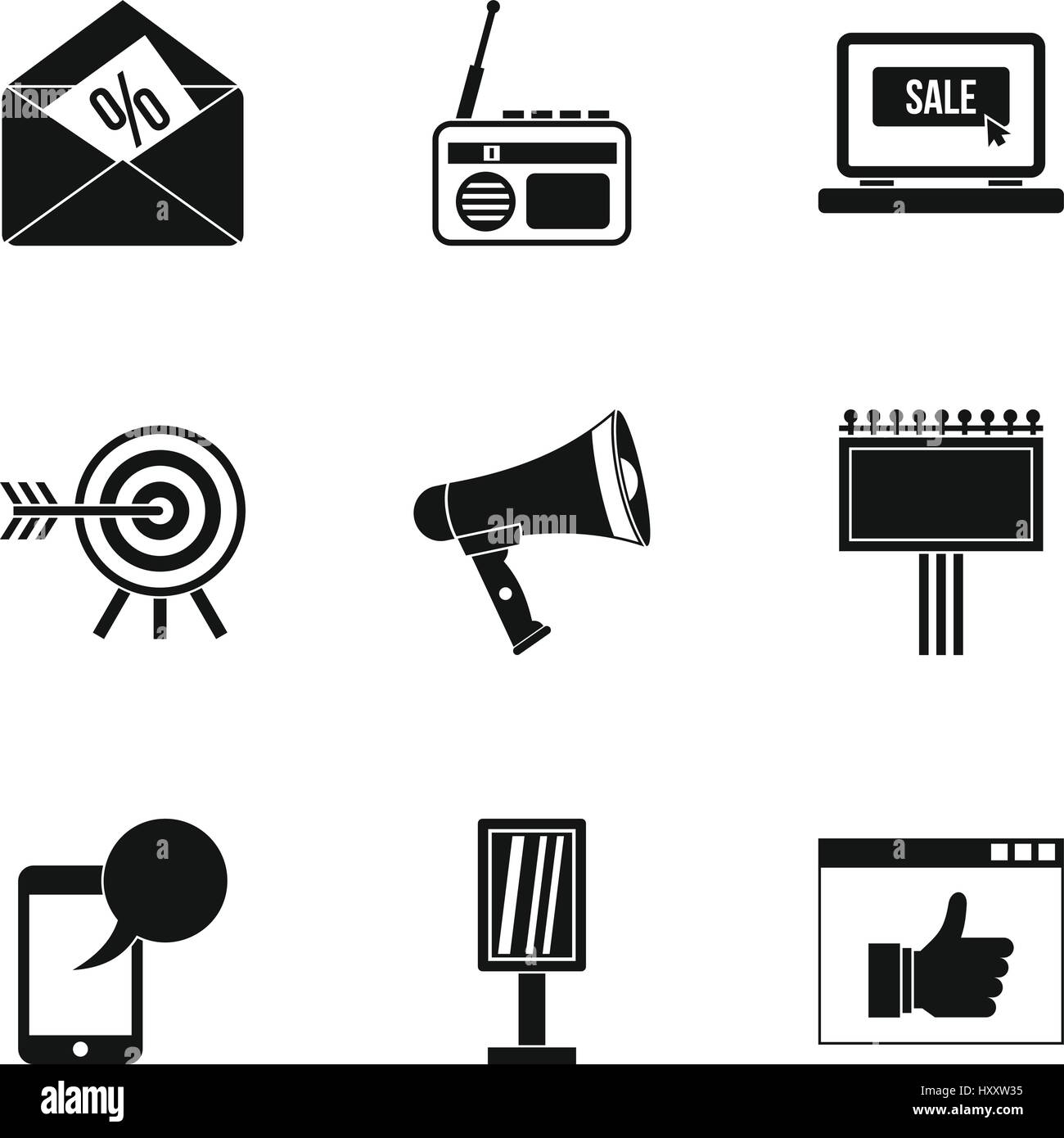 Contextual advertising icons set, simple style Stock Vector Image & Art ...