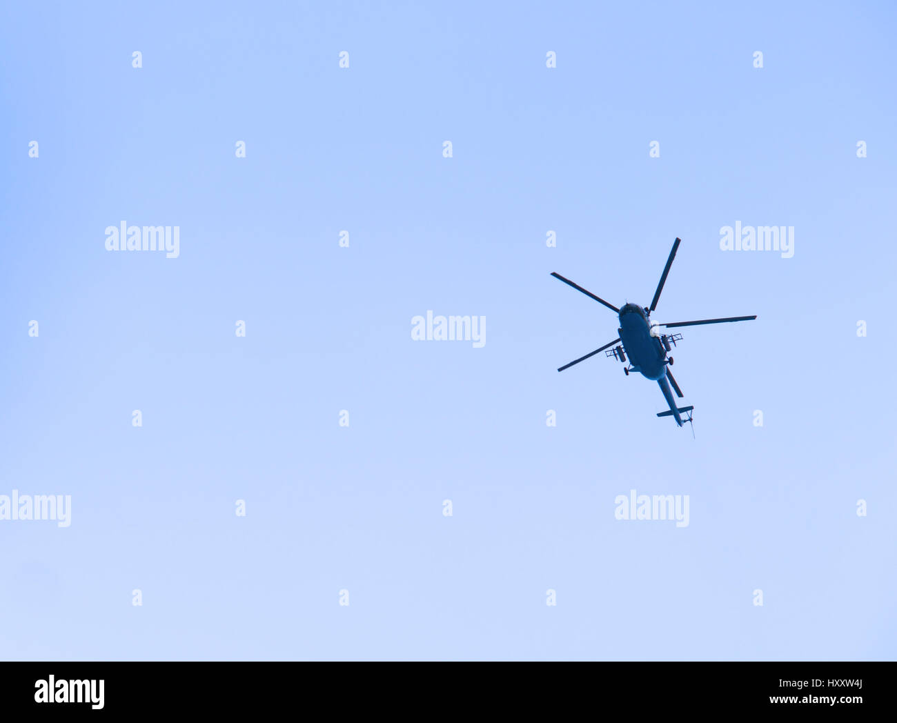 Helicopter in blue sky with cloud hi-res stock photography and images ...