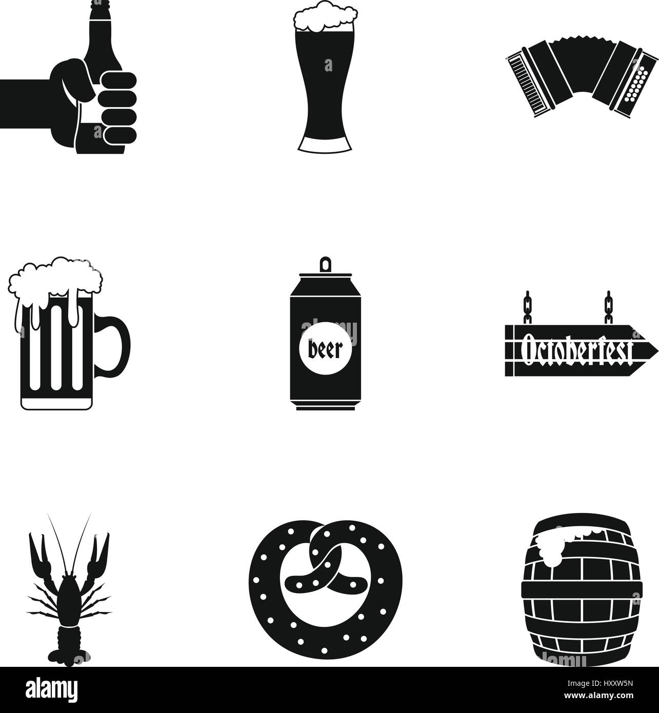 Beer icons set, simple style Stock Vector Image & Art - Alamy