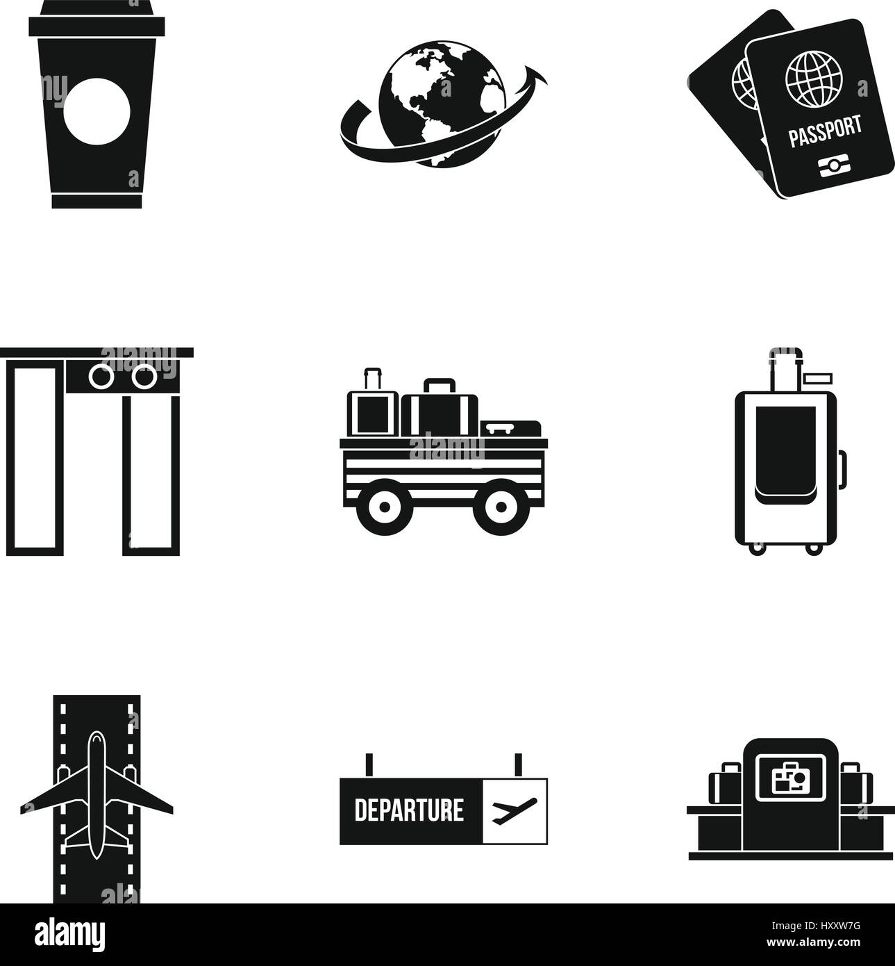 Flights icons set, simple style Stock Vector Image & Art - Alamy