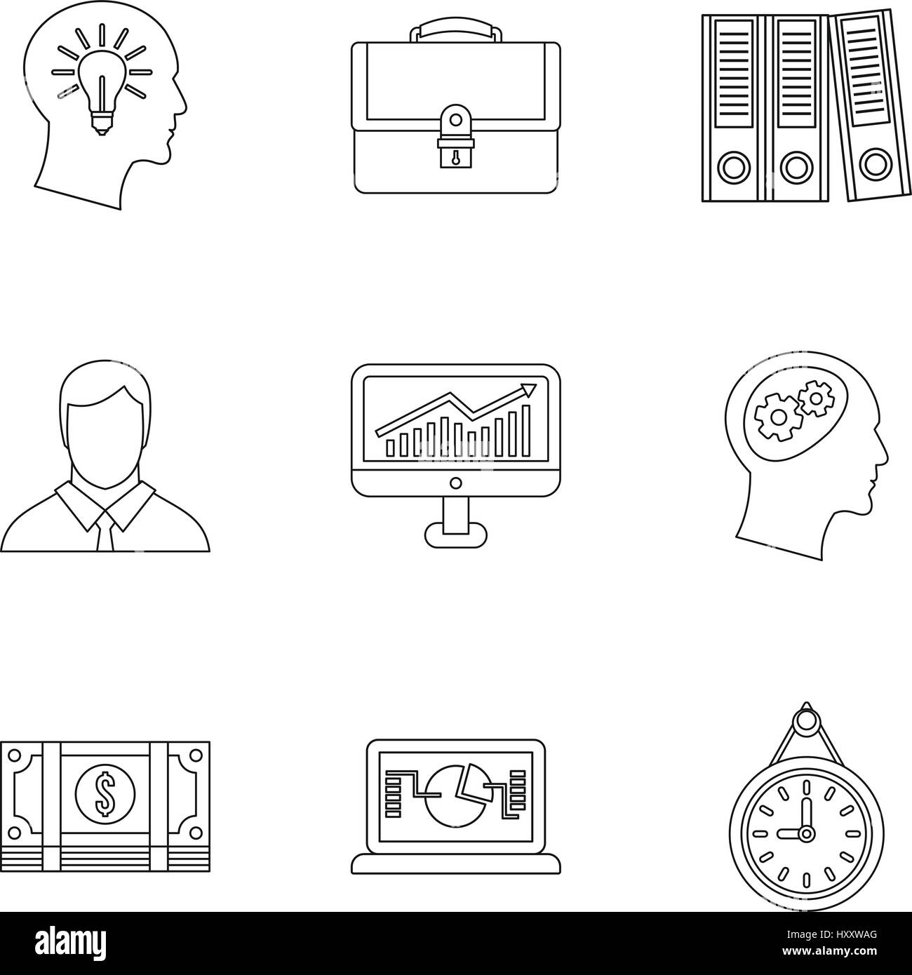 Firm icons set, outline style Stock Vector Image & Art - Alamy