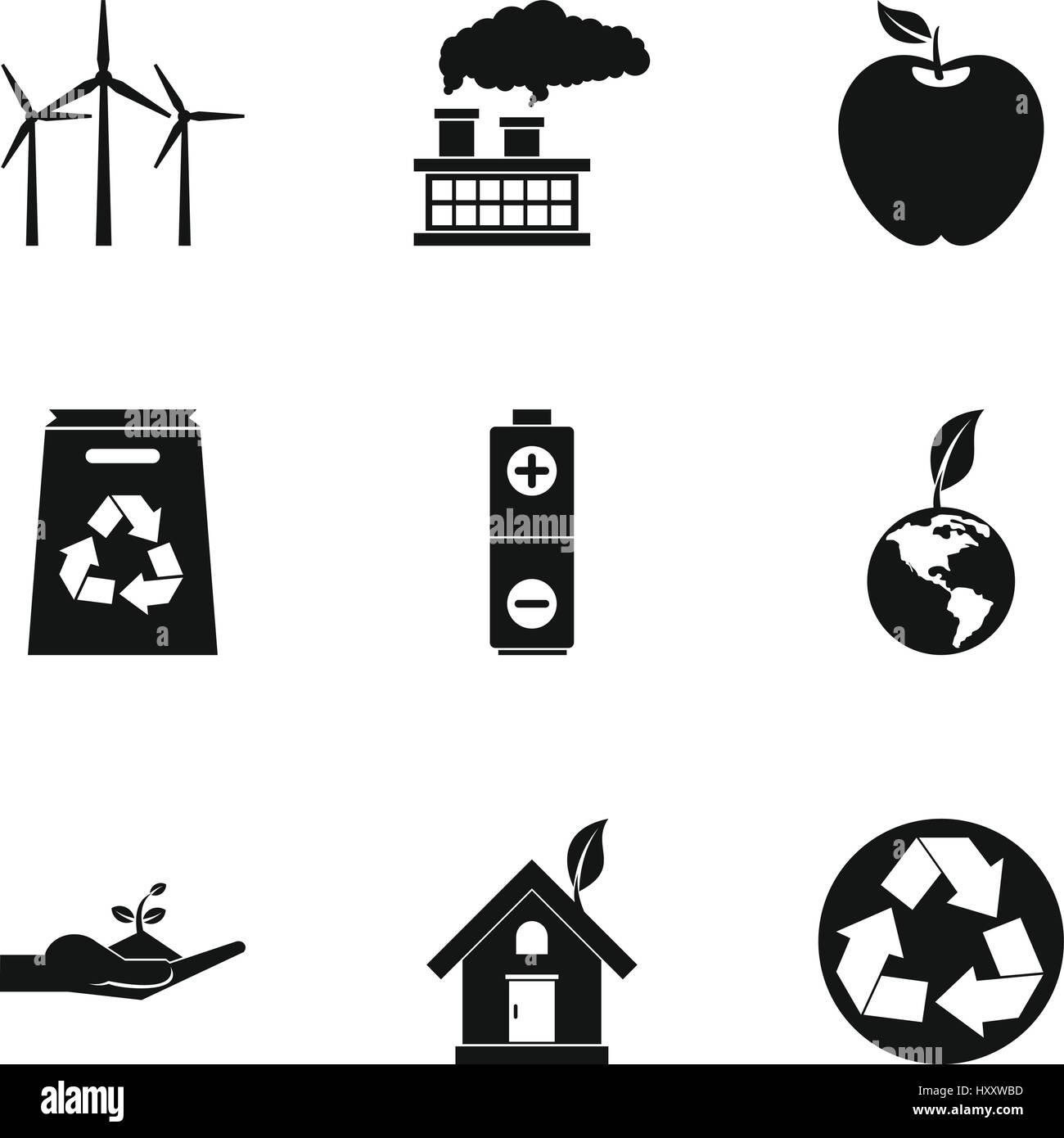 Environment icons set, simple style Stock Vector Image & Art - Alamy