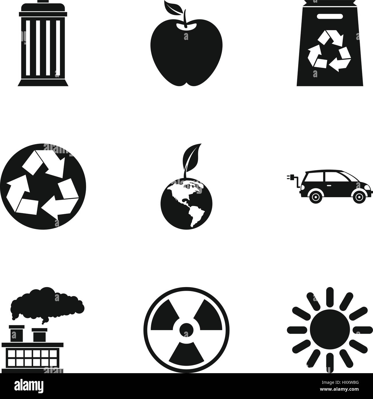 Conservation icons set, simple style Stock Vector Image & Art - Alamy