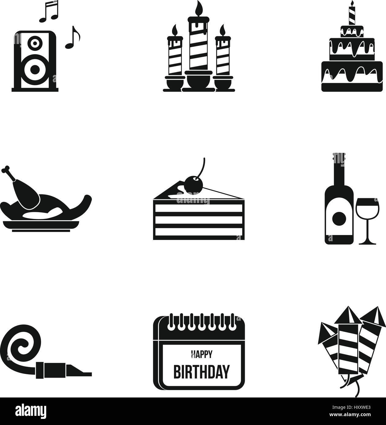 Children party icons set, simple style Stock Vector Image & Art - Alamy