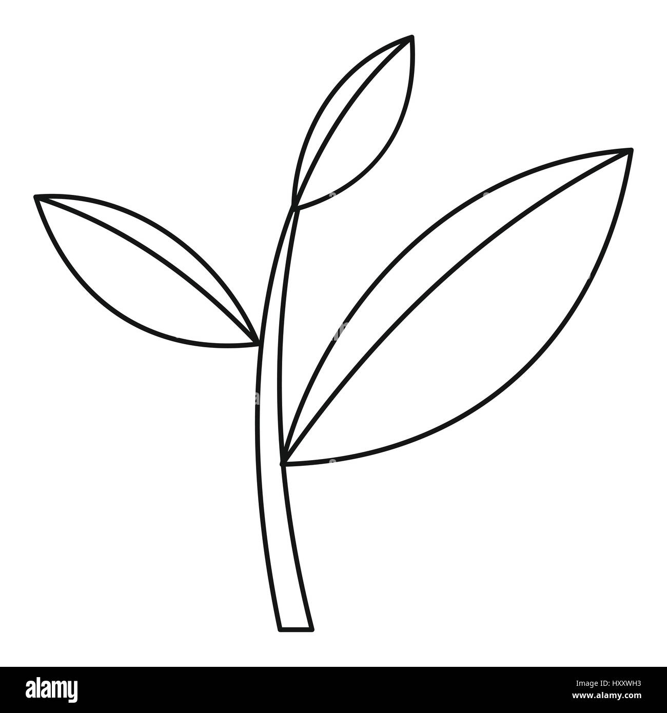 Tea leaf icon, outline style Stock Vector Image & Art - Alamy