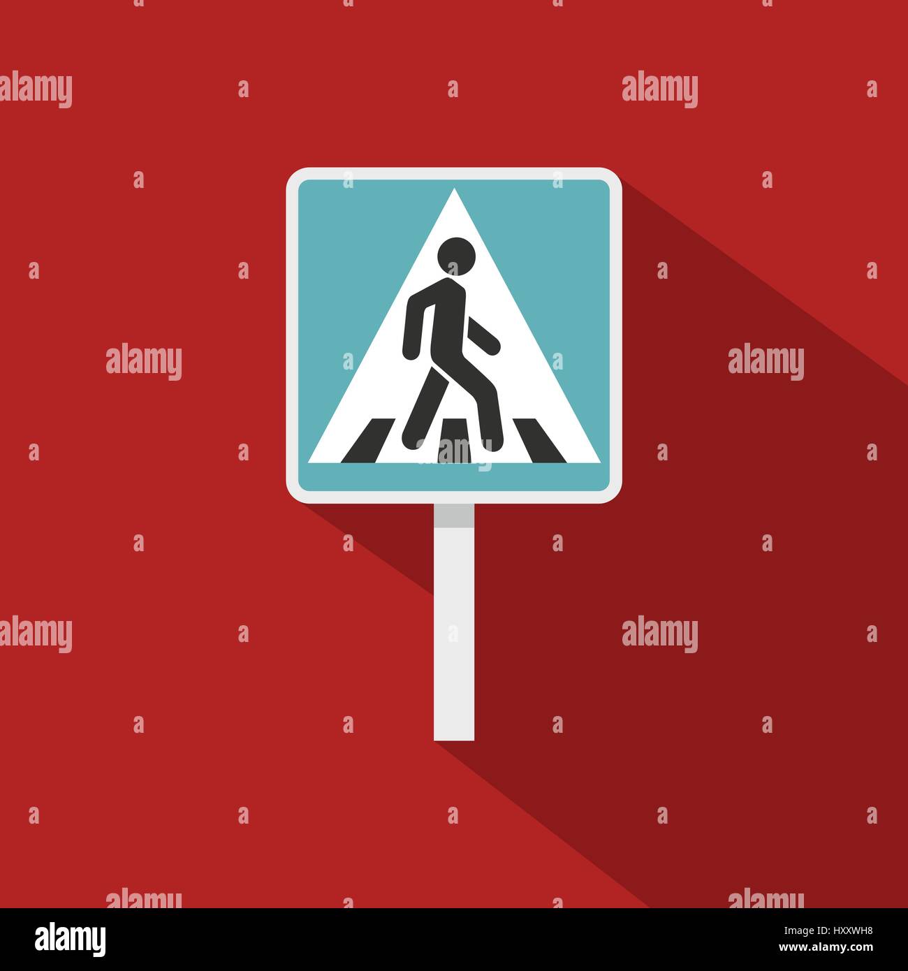 Pedestrian road sign icon, flat style Stock Vector Image & Art - Alamy