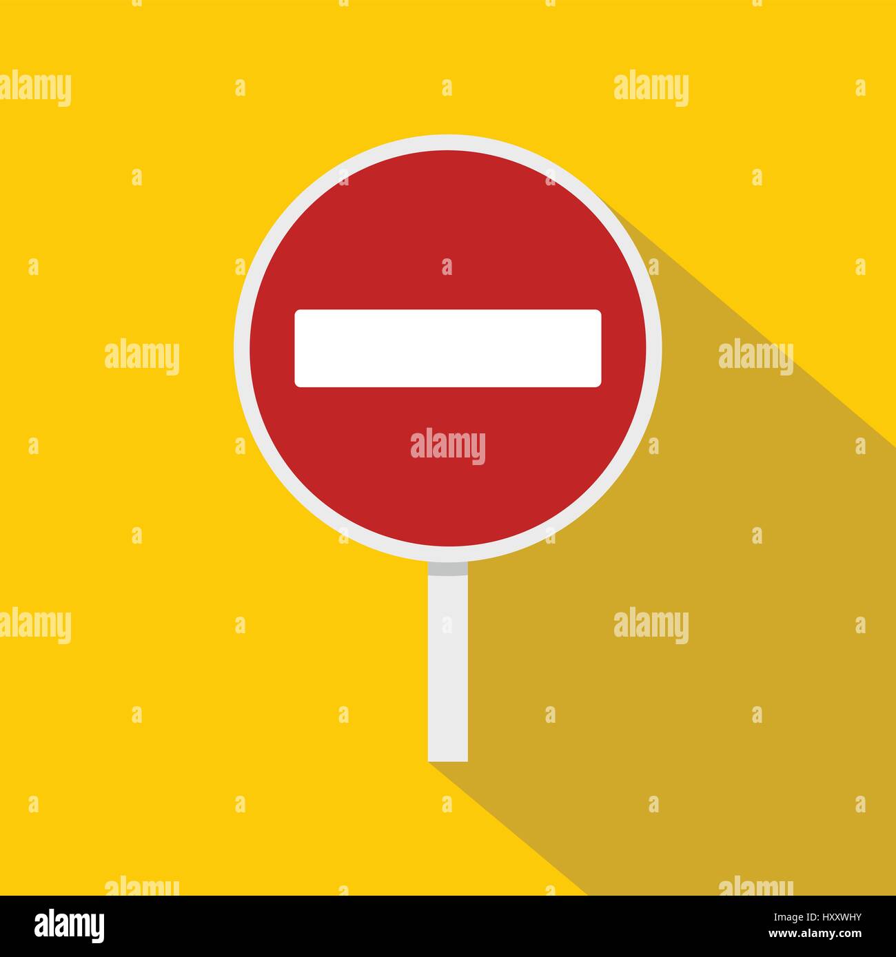 No entry traffic sign icon, flat style Stock Vector Image & Art - Alamy