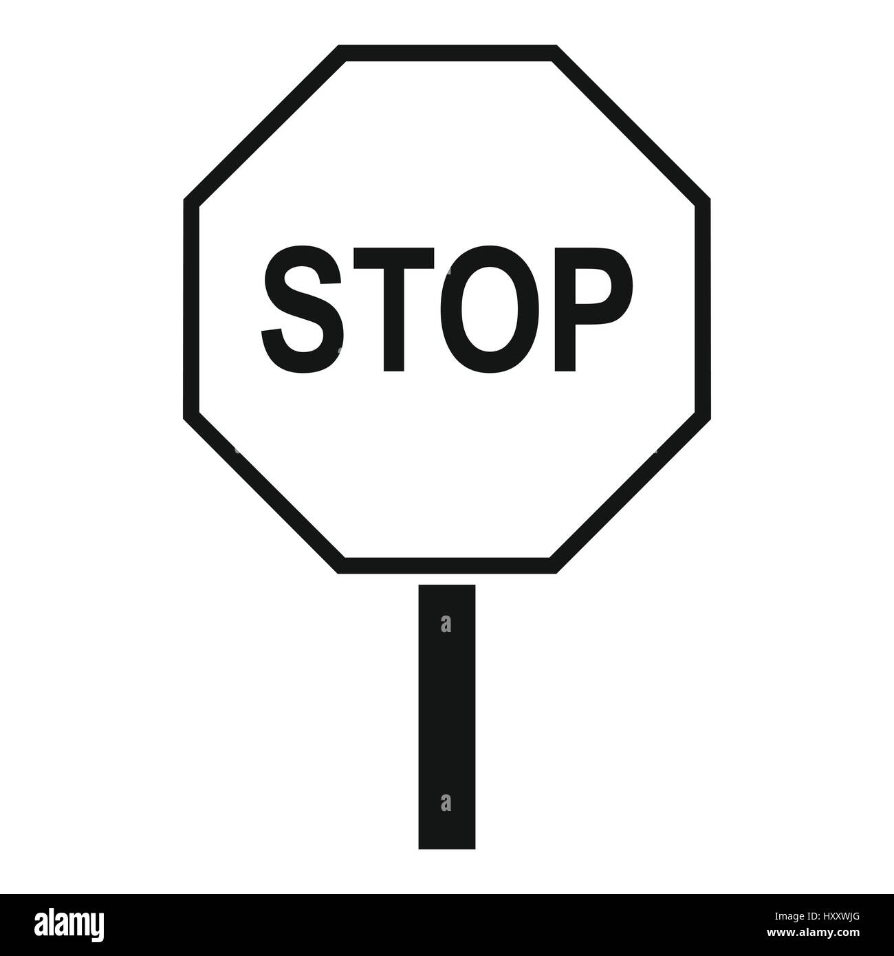 Stop road sign icon, simple style Stock Vector Image & Art - Alamy