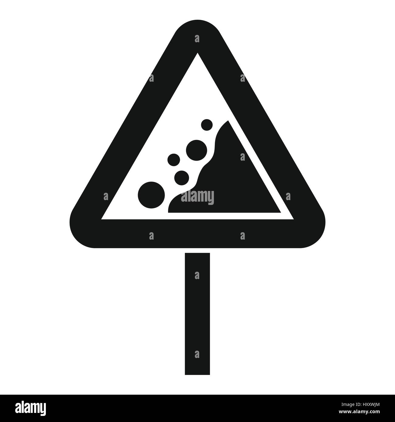 Falling rocks warning traffic sign icon Stock Vector Image & Art - Alamy