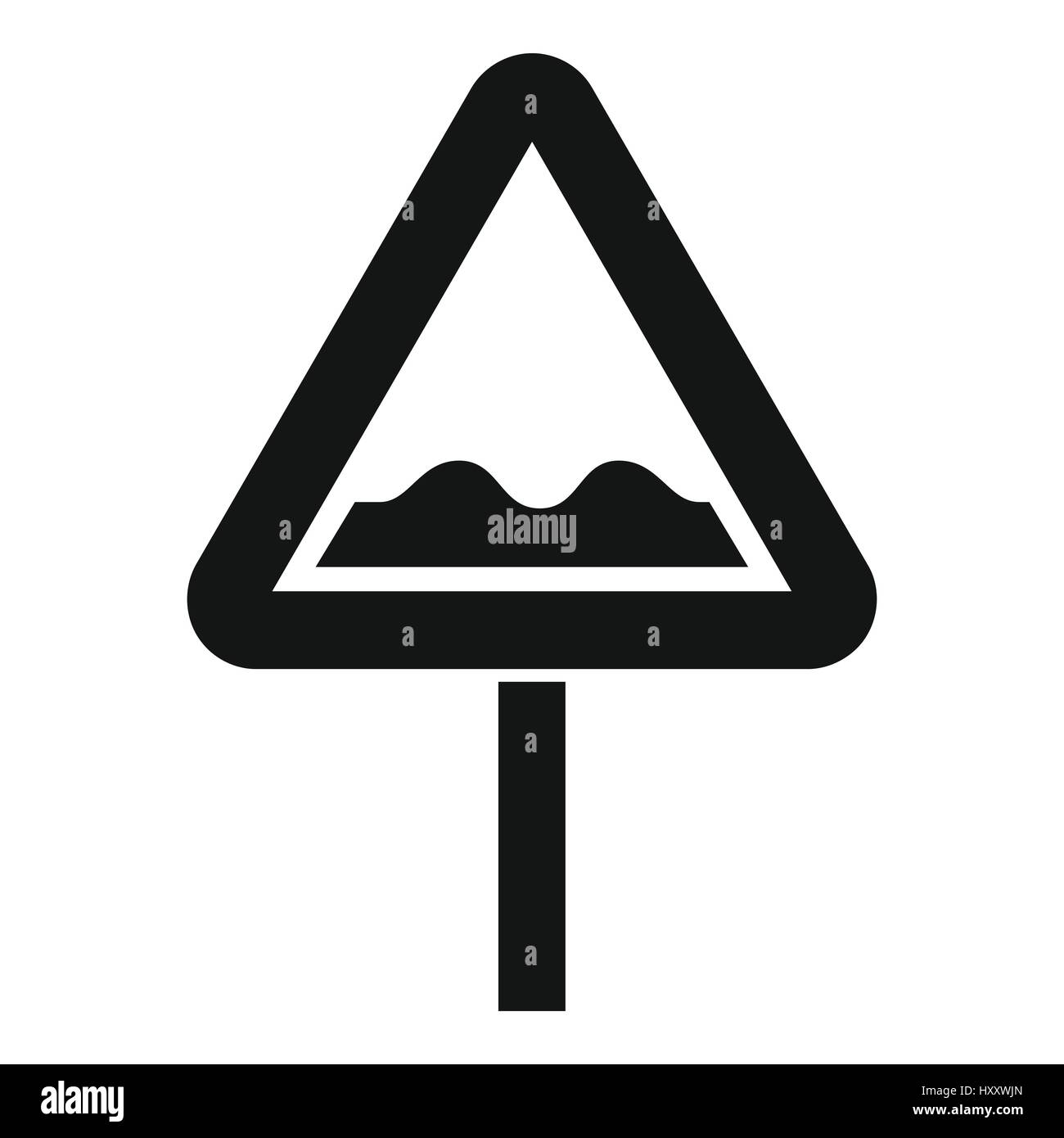 Uneven triangular road sign icon, simple style Stock Vector Image & Art ...