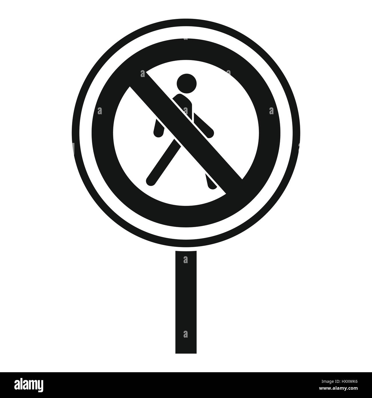 No pedestrian sign icon, simple style Stock Vector Image & Art - Alamy