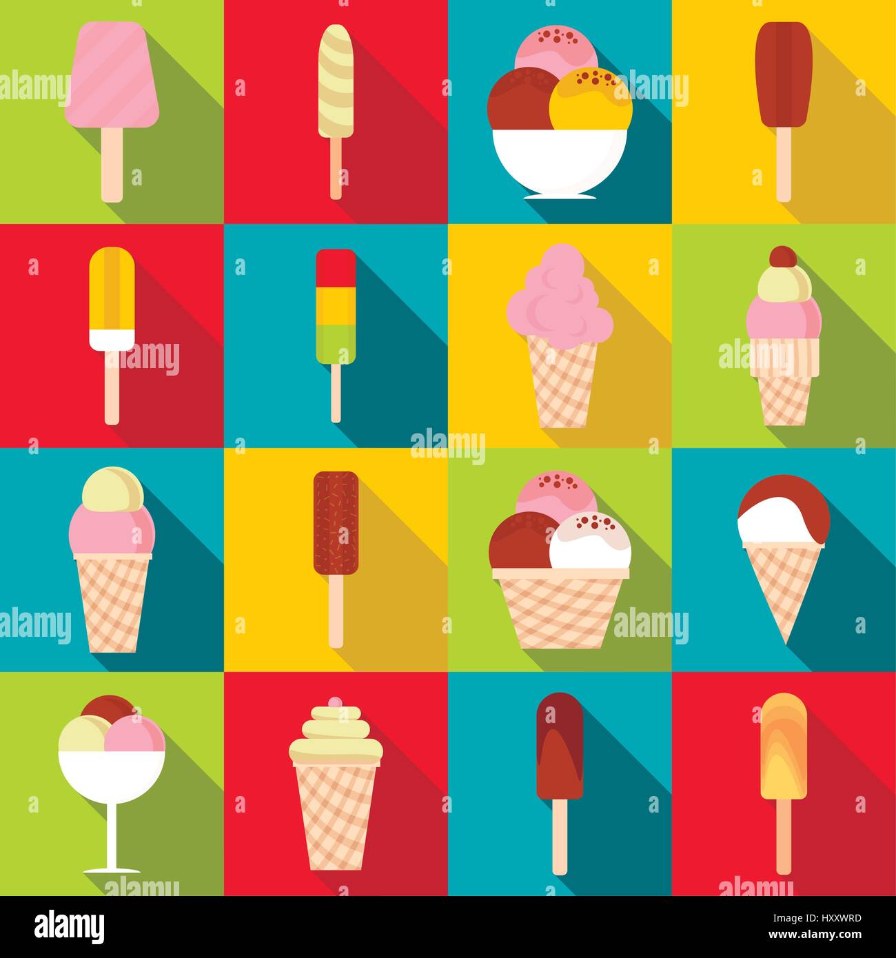 Bowl different tasty ice Stock Vector Images - Alamy