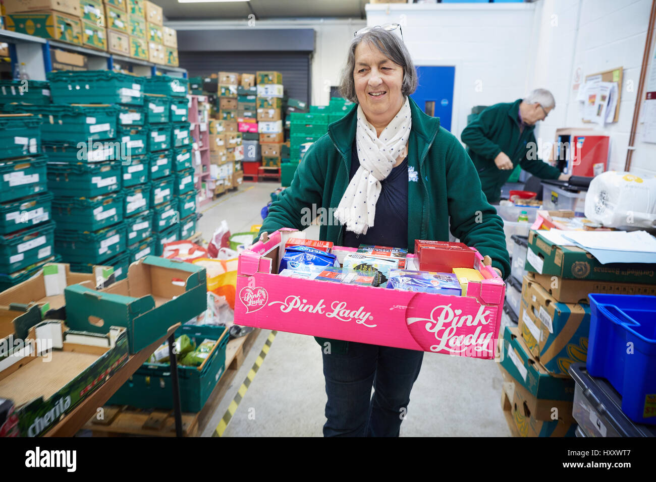 Inside the Mid Cheshire Food Bank in Winford Stock Photo - Alamy