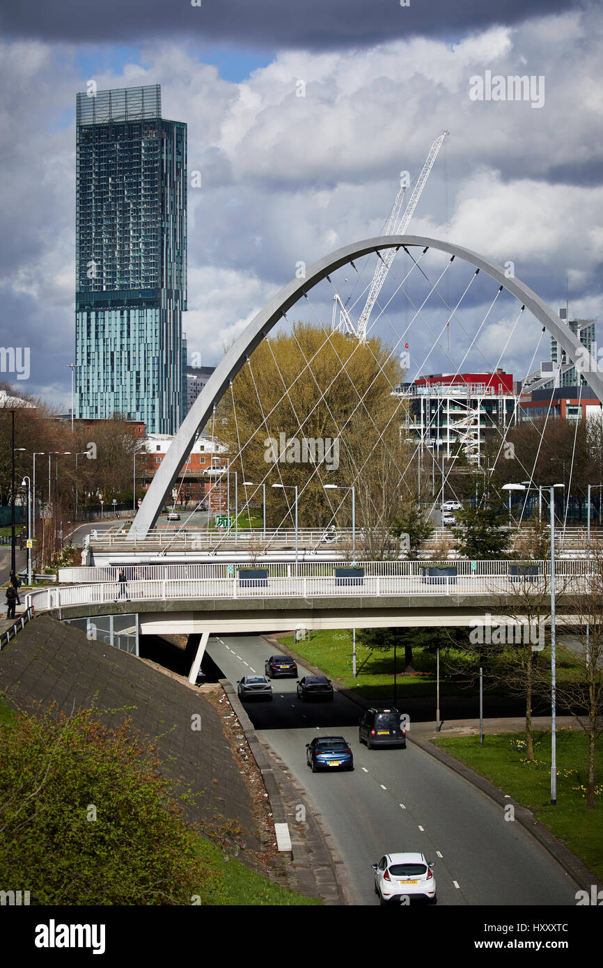 Hulme arch frames the Skyline and Beetham Tower South Manchester ...
