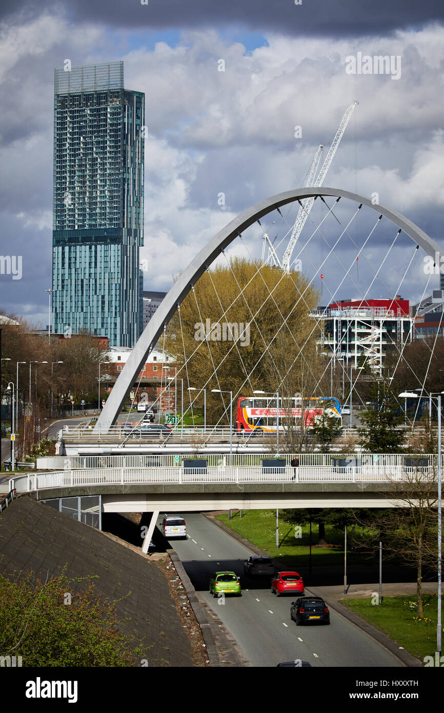 Hulme arch frames the Skyline and Beetham Tower South Manchester ...