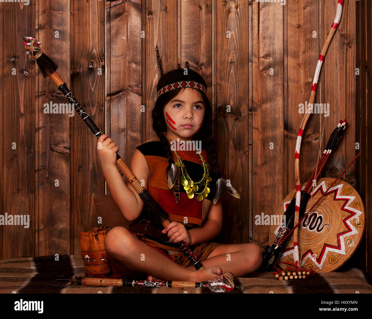 Little Indian Girl Stock Photo - Alamy
