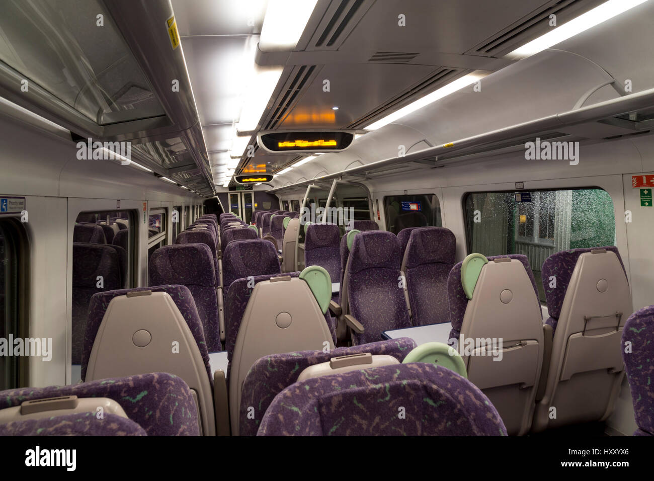 Passenger seating area inside a Scottish train Stock Photo - Alamy