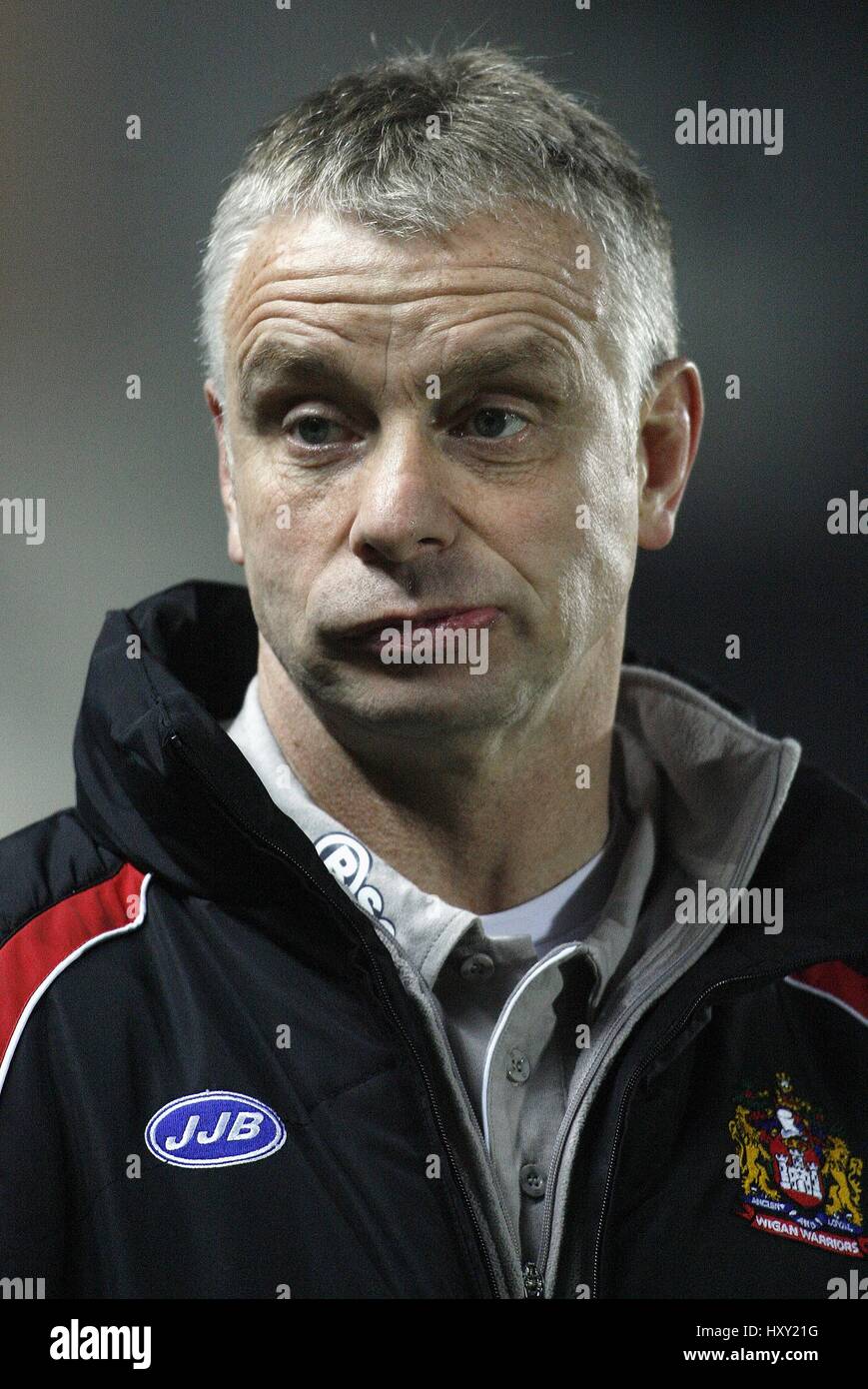 BRIAN NOBLE WIGAN WARRIORS COACH KC STADIUM HULL ENGLAND 23 March 2007 ...