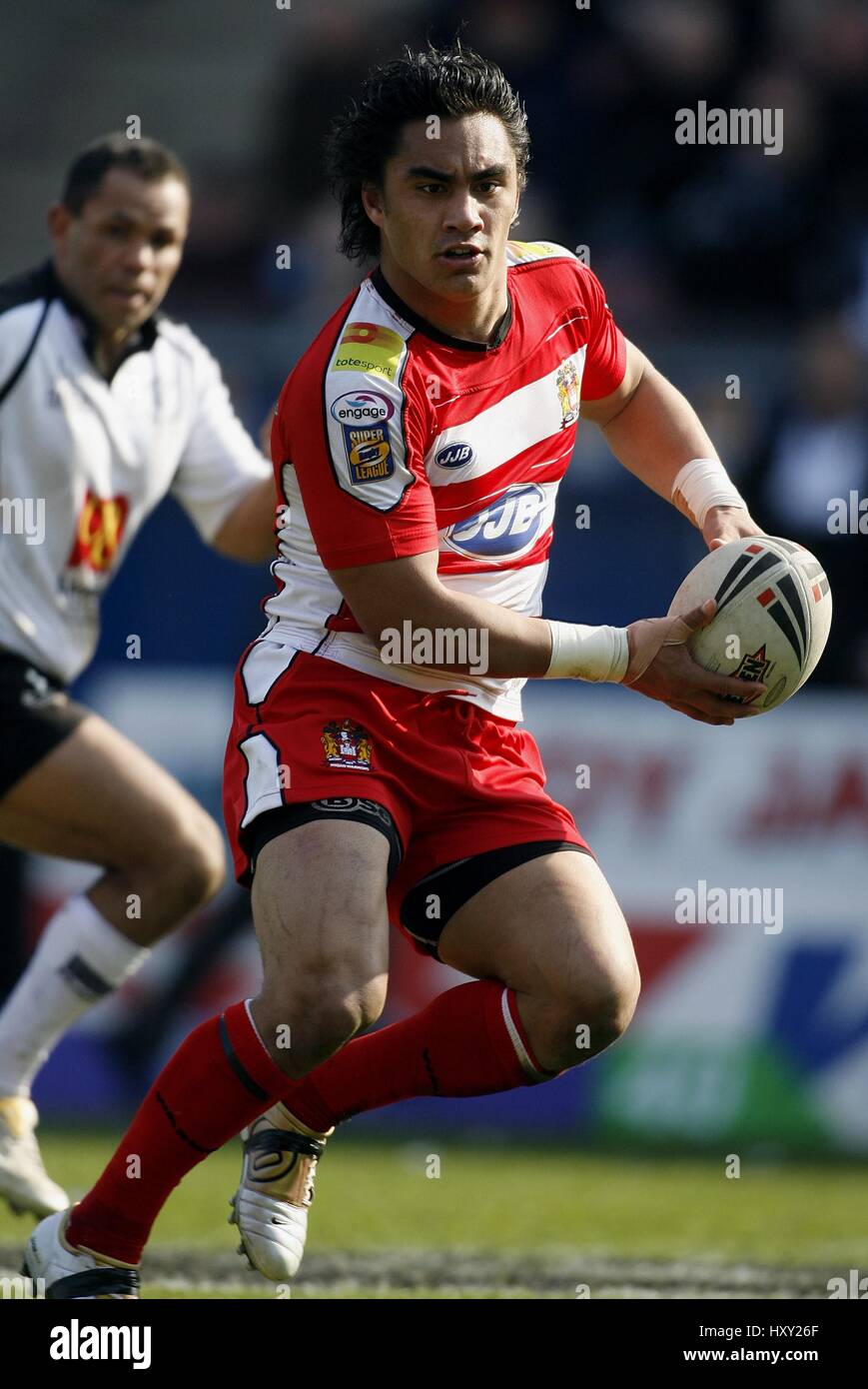 THOMAS LEULUAI WIGAN WARRIORS RLFC THE HALTON STADIUM WIDNES ENGLAND 01 ...