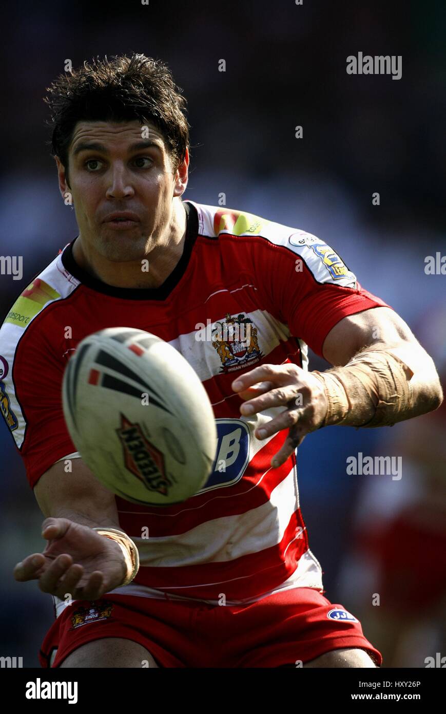 TRENT BARRETT WIGAN WARRIORS RLFC THE HALTON STADIUM WIDNES ENGLAND 01 ...