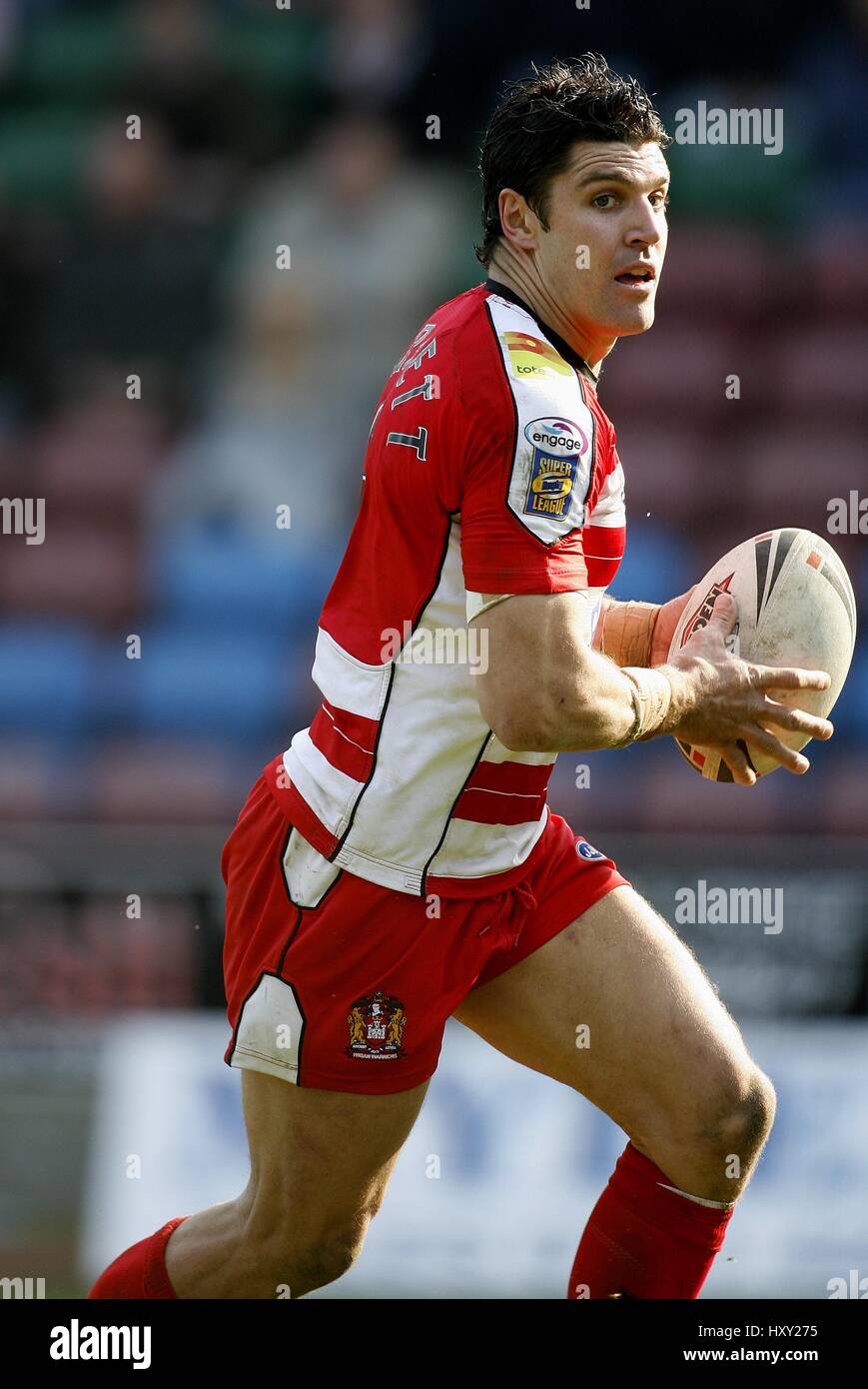 TRENT BARRETT WIGAN WARRIORS RLFC THE HALTON STADIUM WIDNES ENGLAND 01 ...
