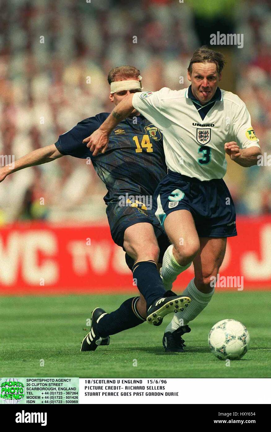 STUART PEARCE & GORDON DURIE SCOTLAND V ENGLAND 15 June 1996 Stock ...