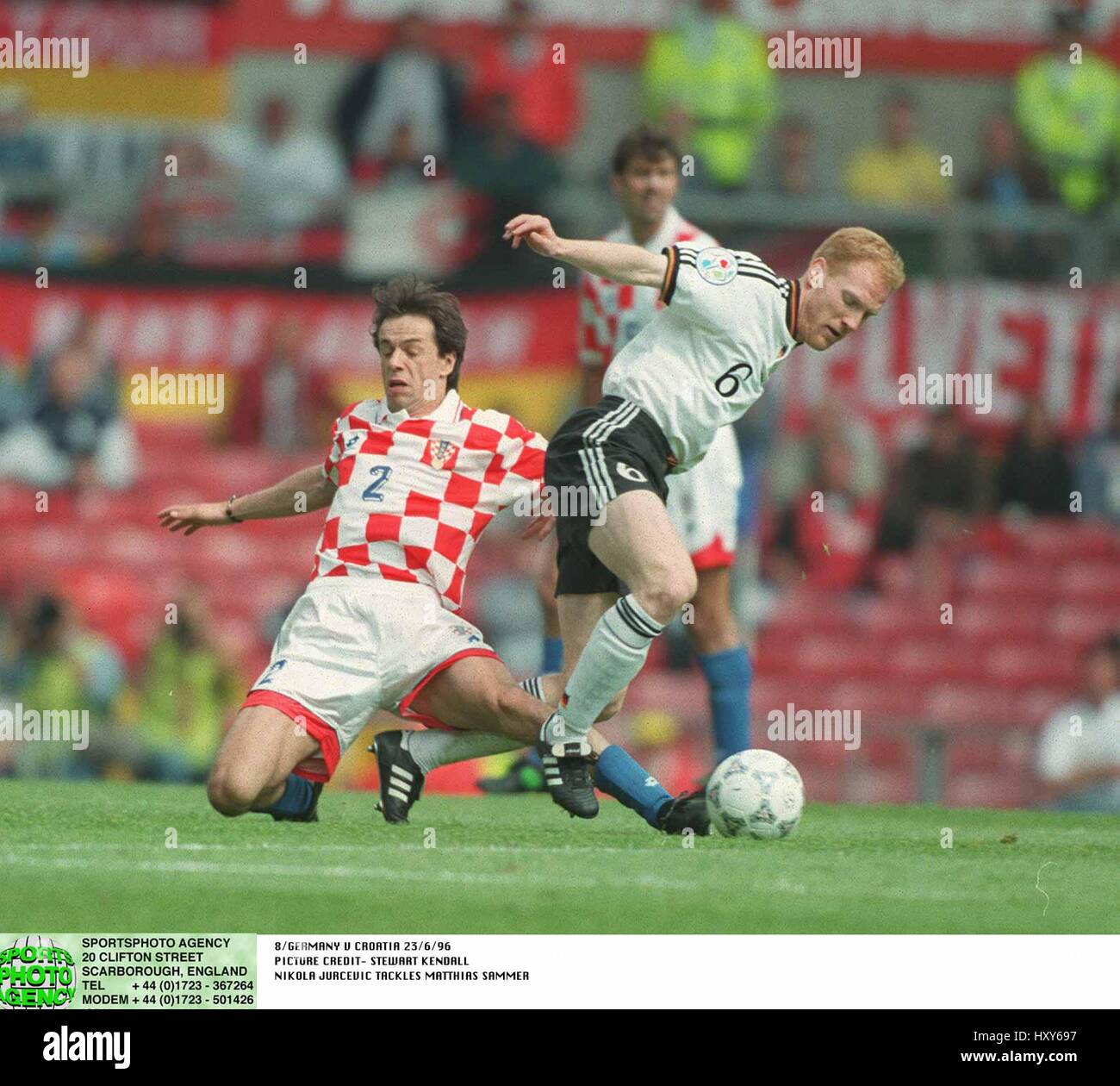 NIKOLA JURCEVIC & M.SAMMER GERMANY V CROATIA 23 June 1996 Stock Photo ...