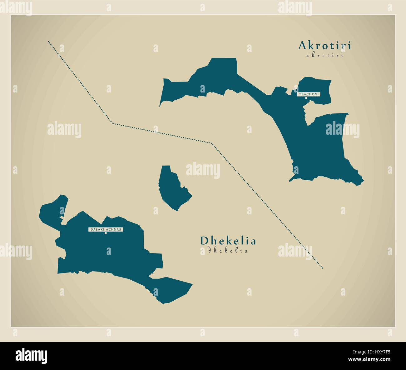 Modern Map - Akrotiri and Dhekelia on Cyprus Stock Vector Image & Art ...