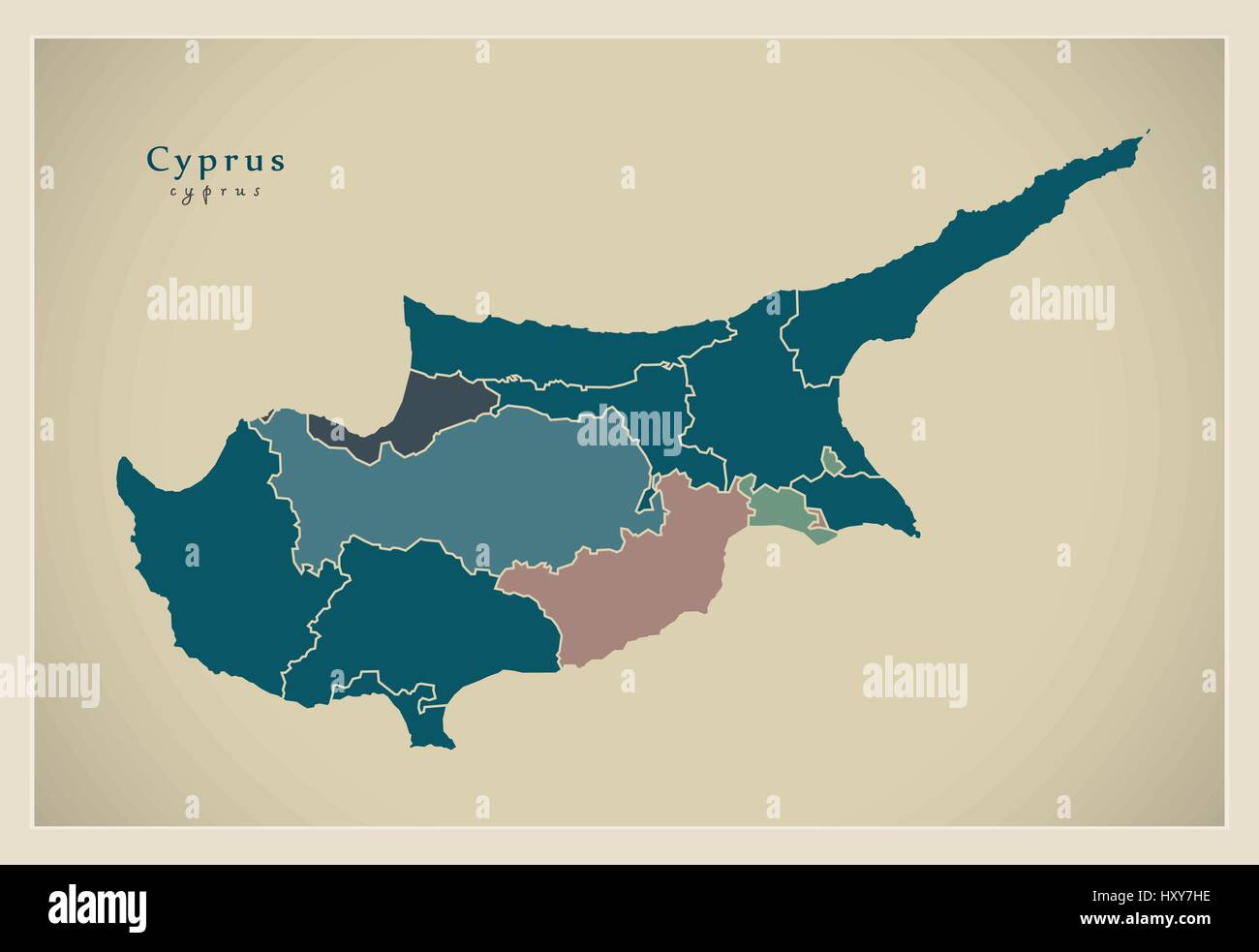 Modern Map - Cyprus with all borders CY Stock Vector Image & Art - Alamy
