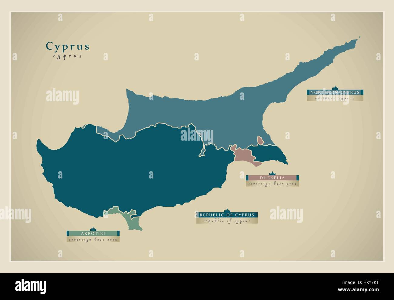 Cyprus divided map Stock Vector Images - Alamy
