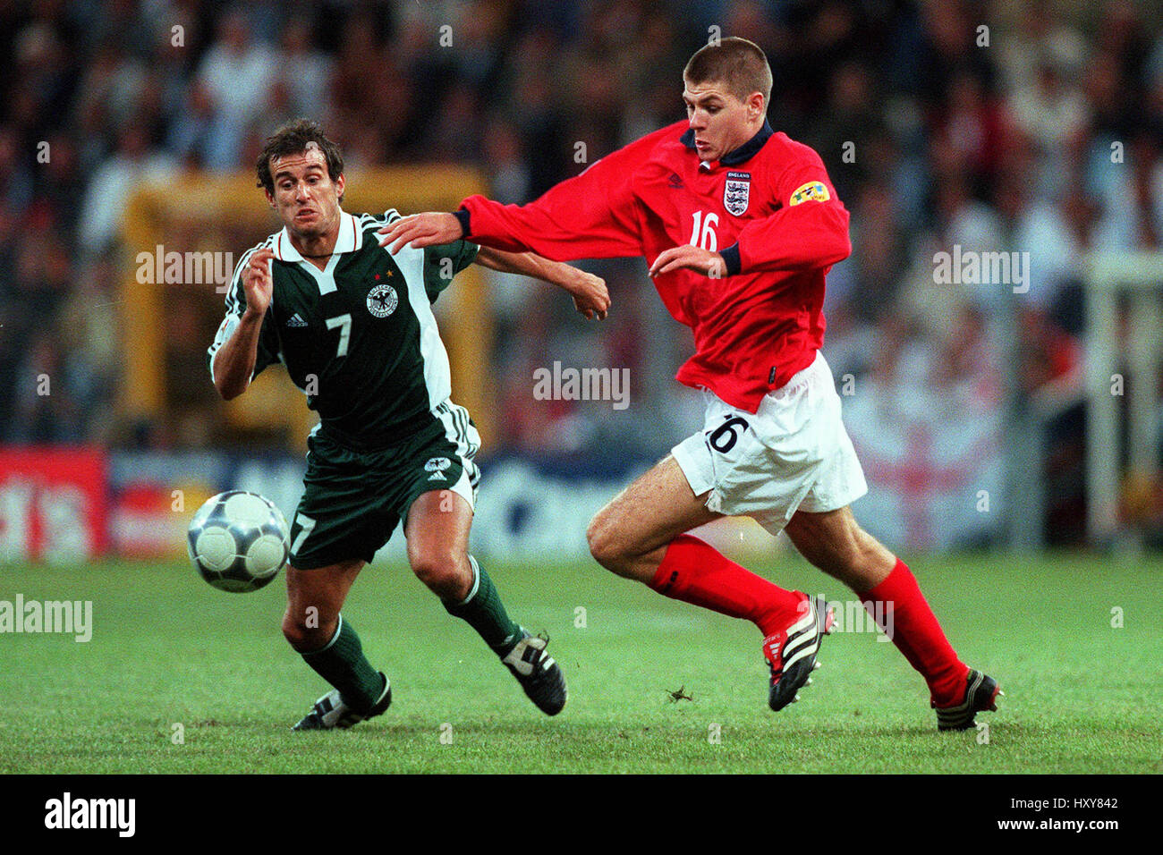 STEVEN GERRARD , MEHMET SCHOLL, ENGLAND V GERMANY, , 2000 Stock Photo ...