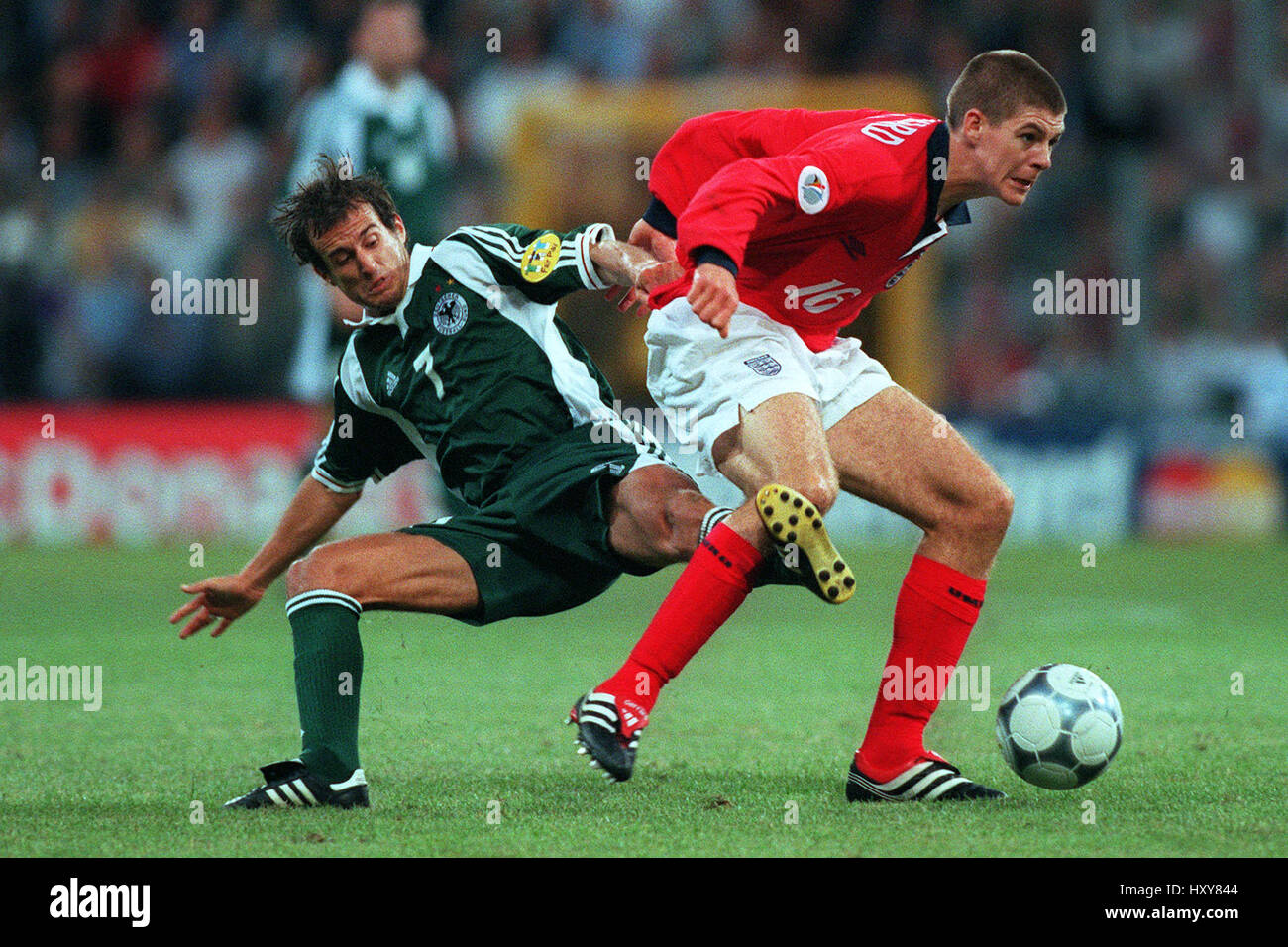 STEVEN GERRARD , MEHMET SCHOLL, ENGLAND V GERMANY, , 2000 Stock Photo ...