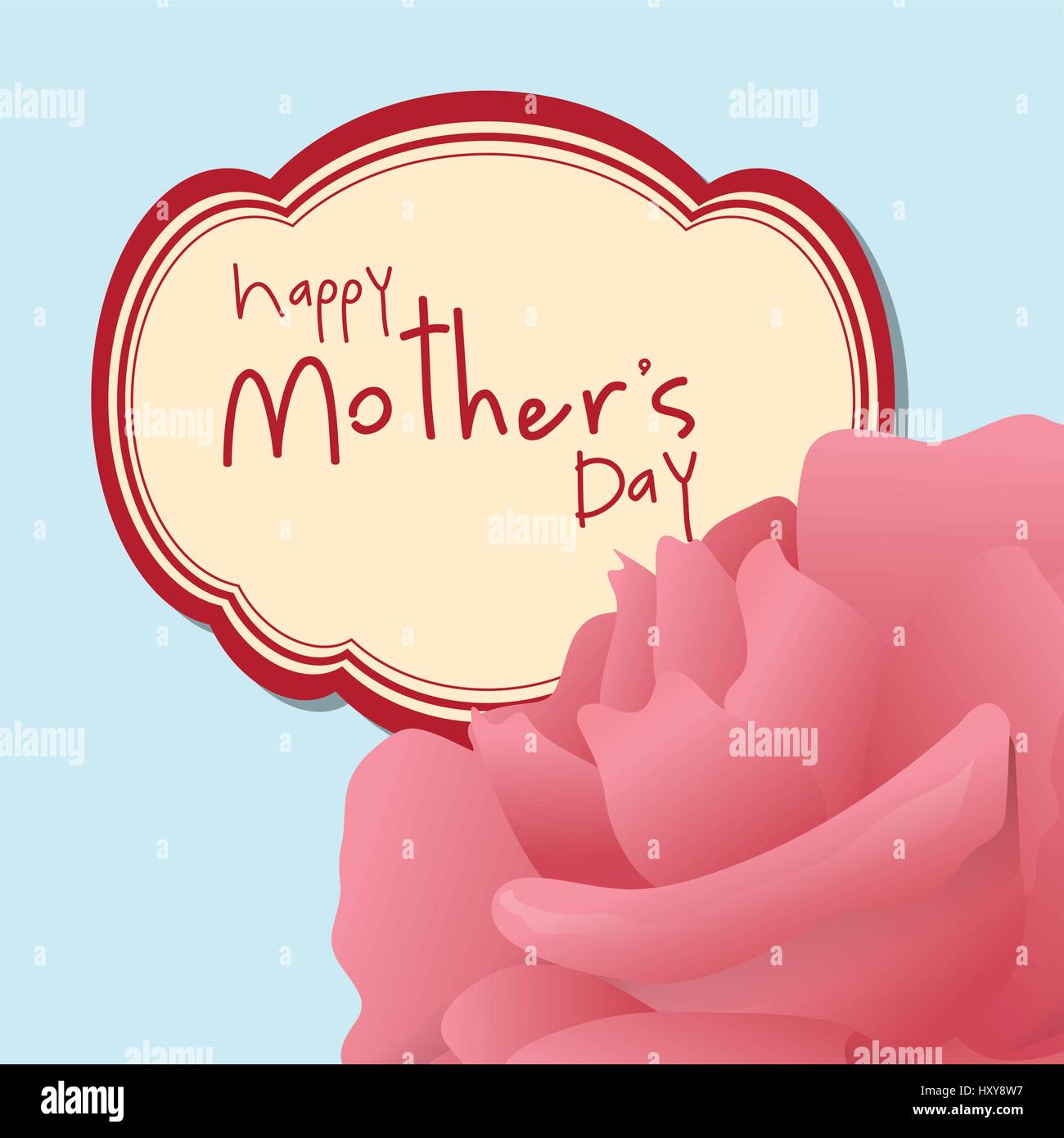 Happy Mothers Day Pink Flower Vector Illustration Eps 10 Stock Vector